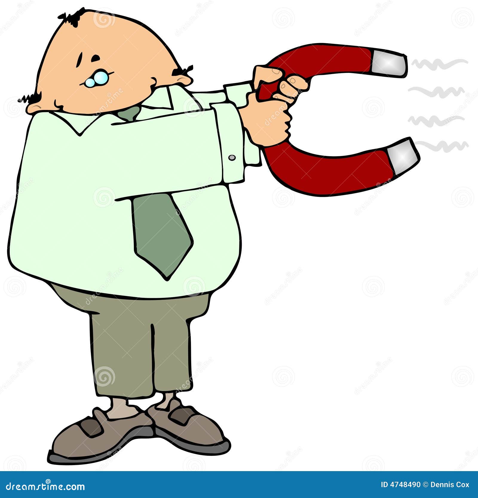 Man with a Magnet stock illustration. Illustration of force - 4748490