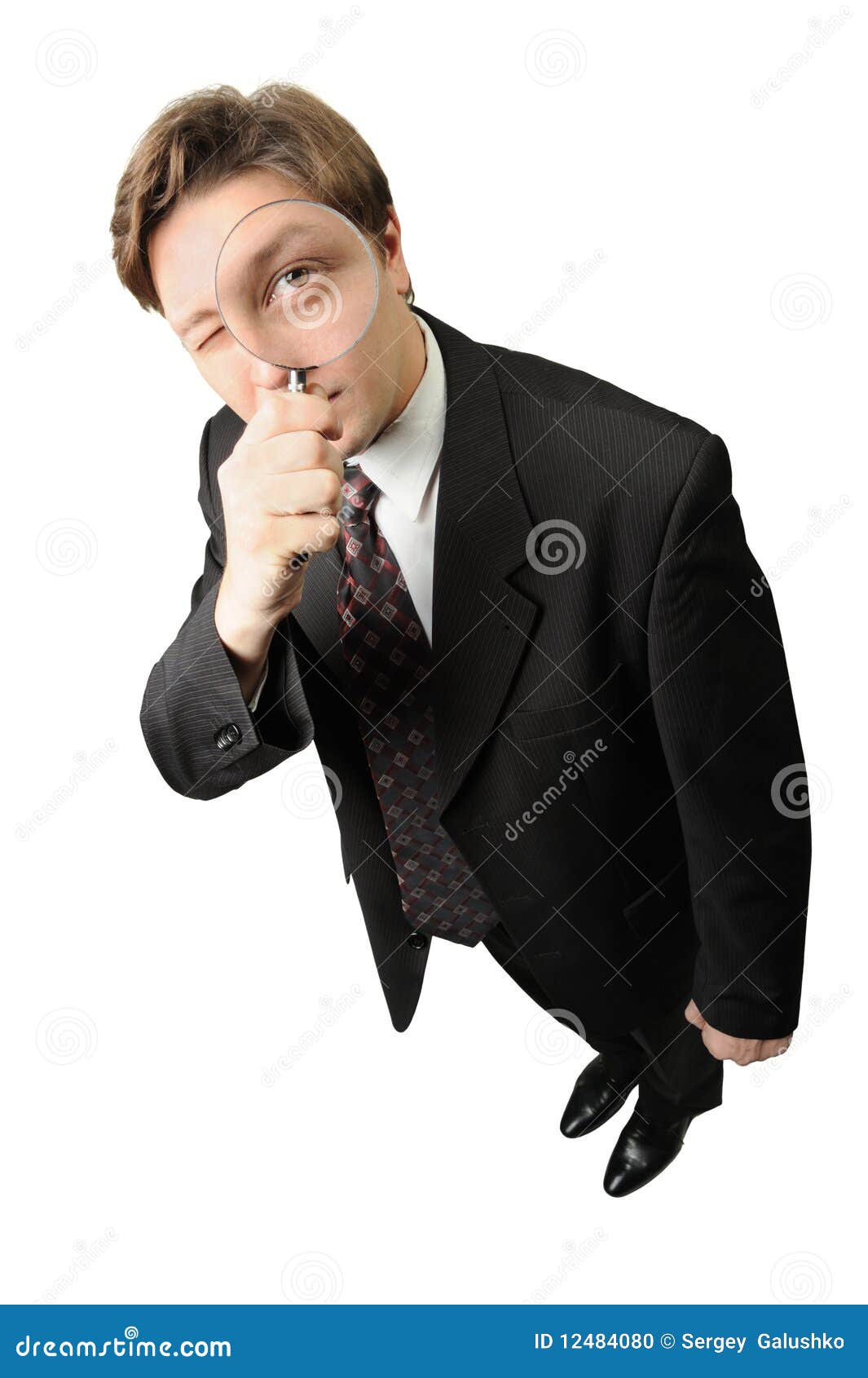 The man with a magnifier stock photo. Image of human - 12484080