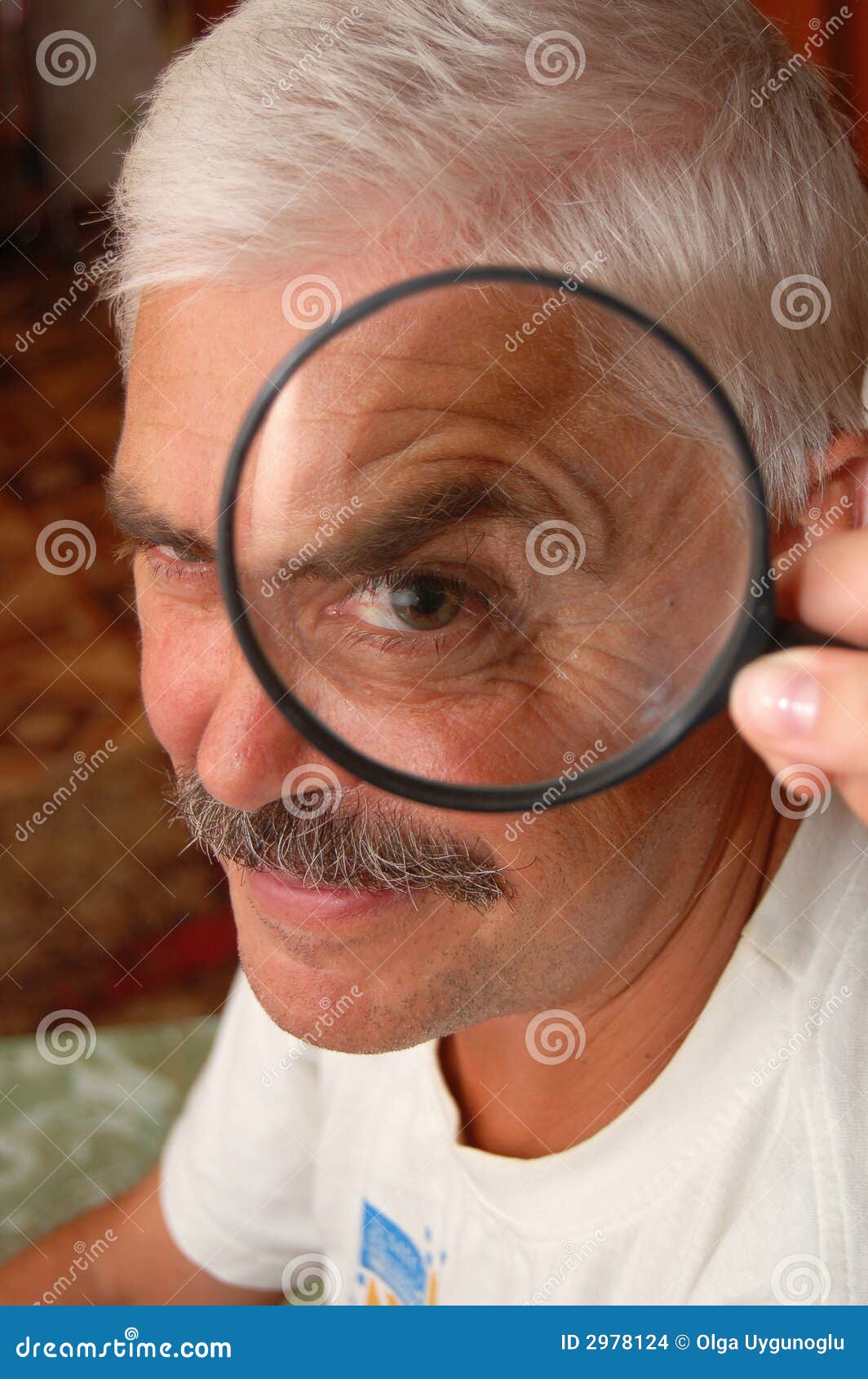 Man and magnifier stock photo. Image of eyelash, hands - 2978124
