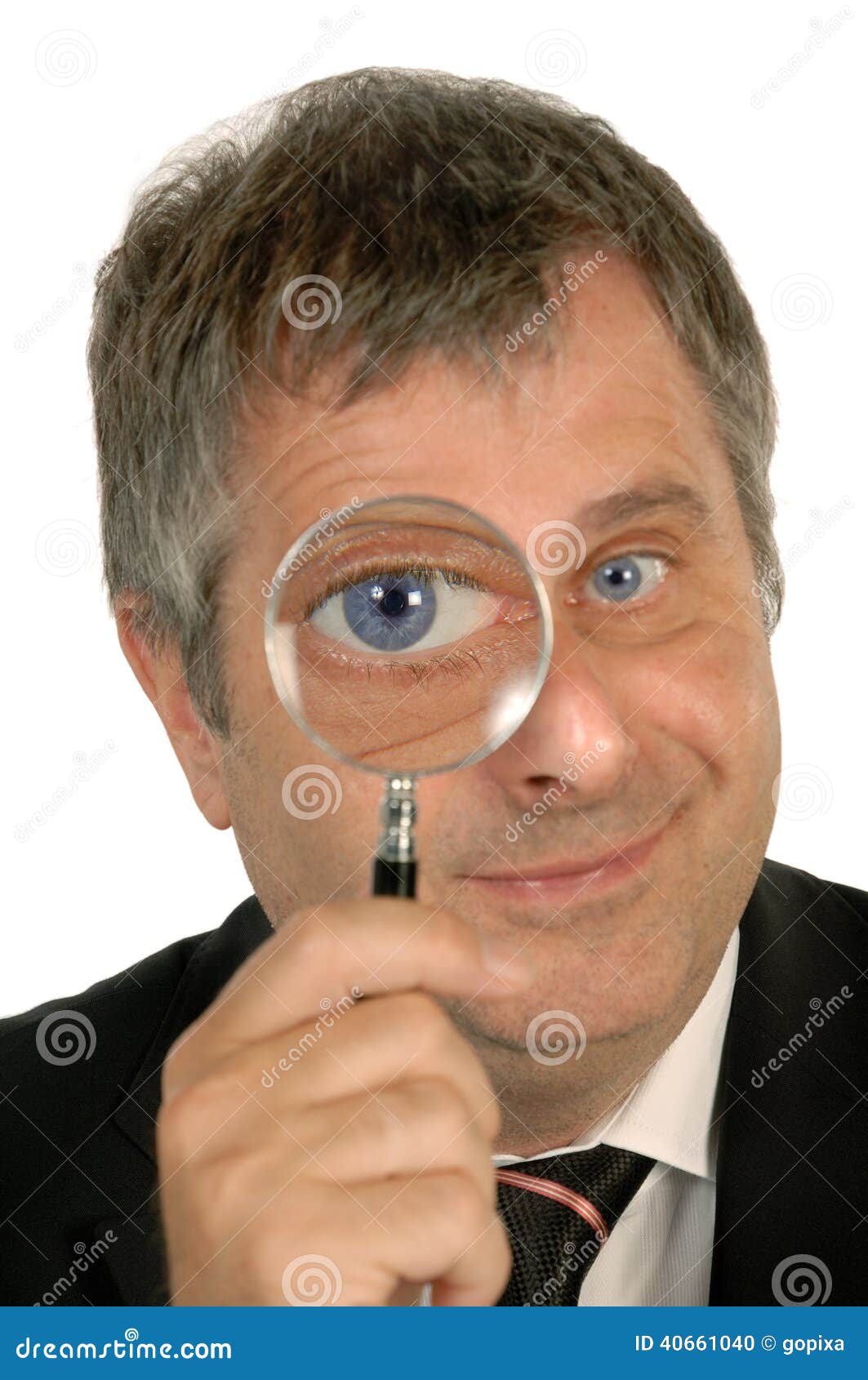 Man with magnifier stock photo. Image of detail, magnifier - 40661040