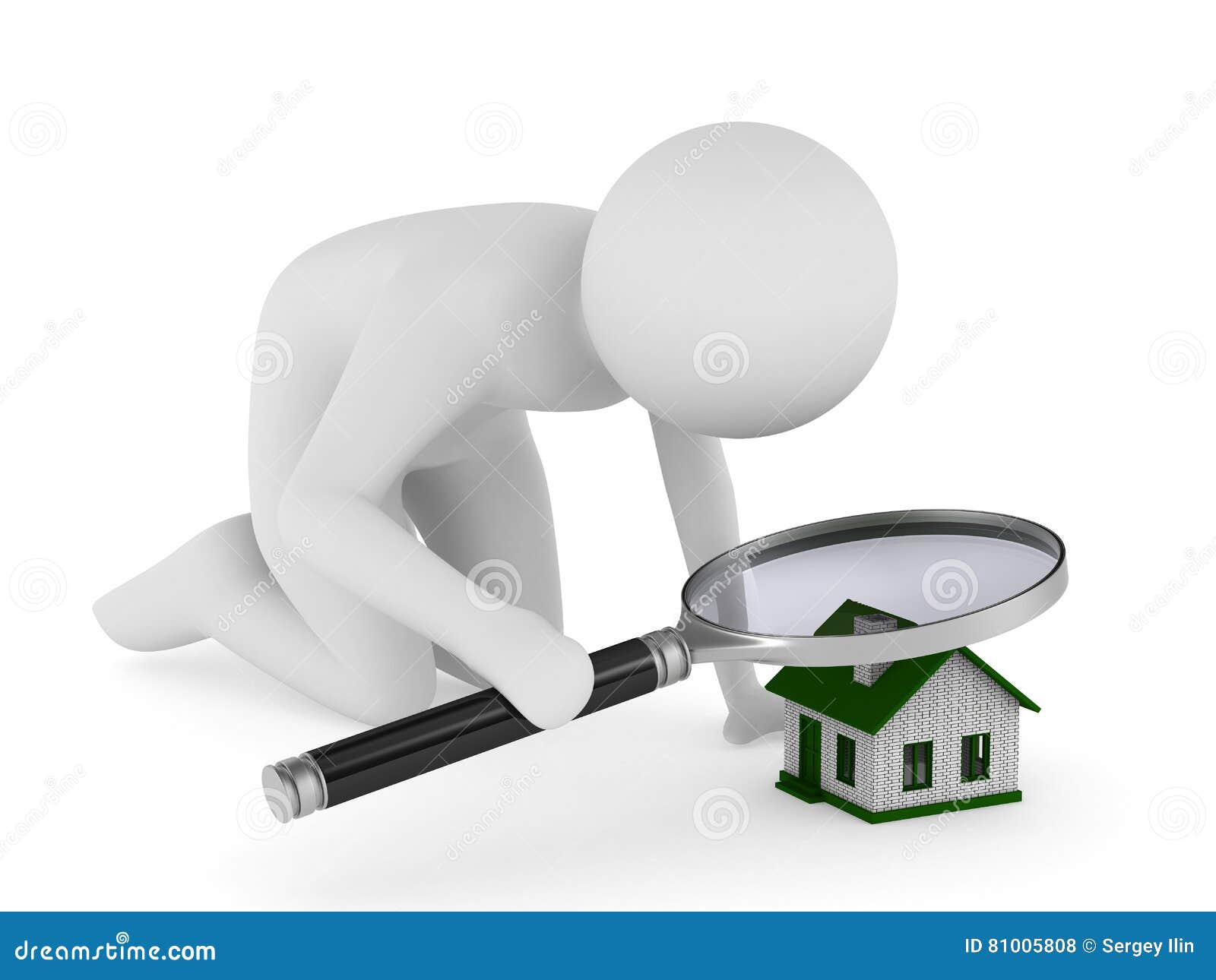 Man with Magnifier on White Background Stock Illustration ... Man with Magnifier on White Background Stock Illustration ...