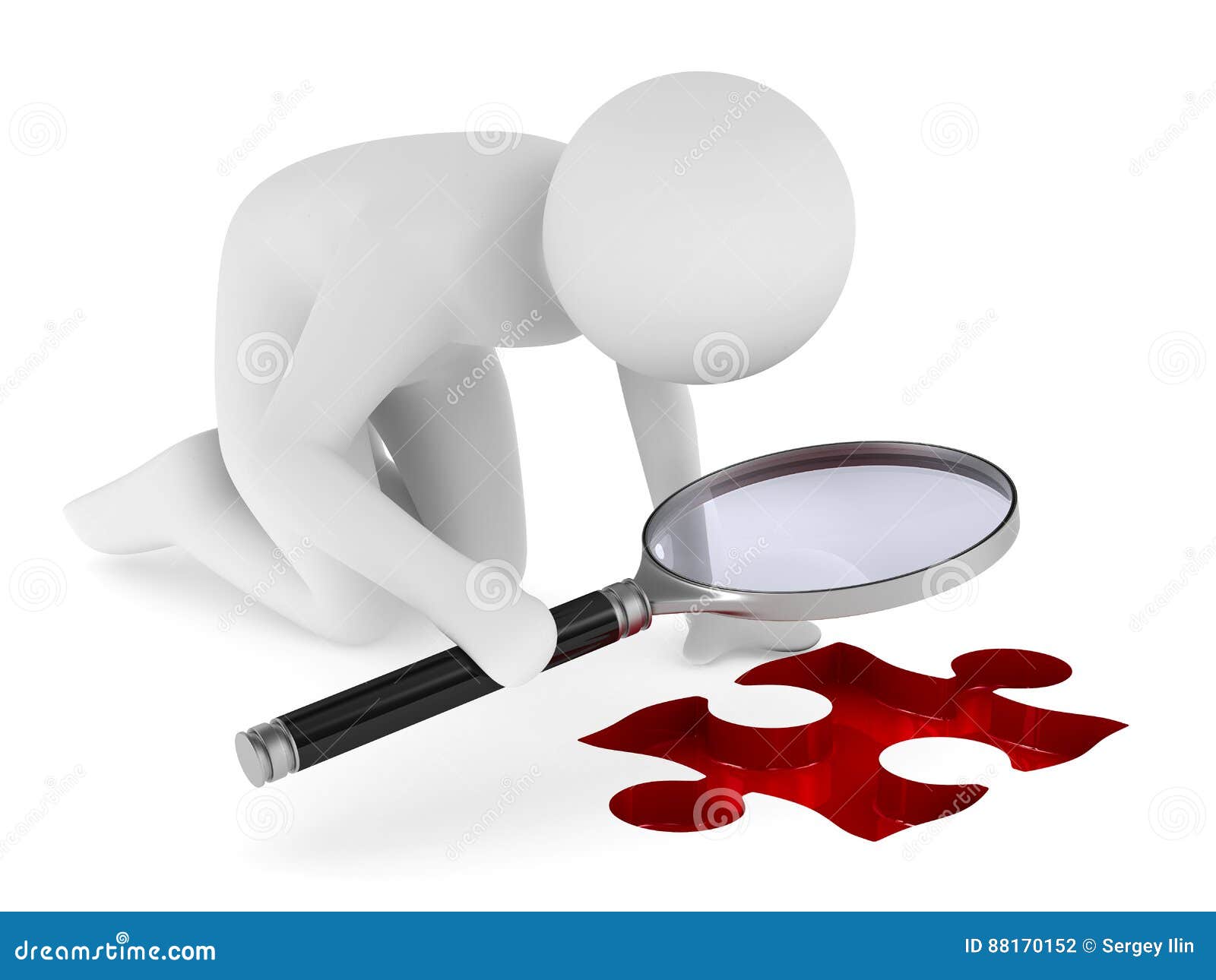 Man With Magnifier On White Background. Isolated 3D Stock Photography ... Man With Magnifier On White Background. Isolated 3D Stock Photography ...