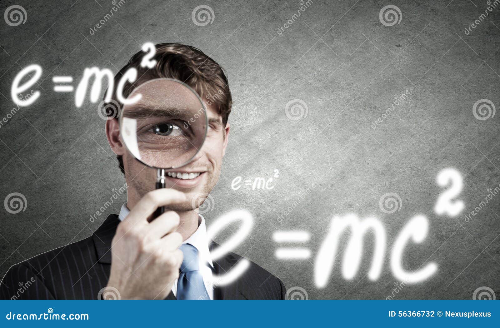 Man with magnifier stock photo. Image of science, search - 56366732