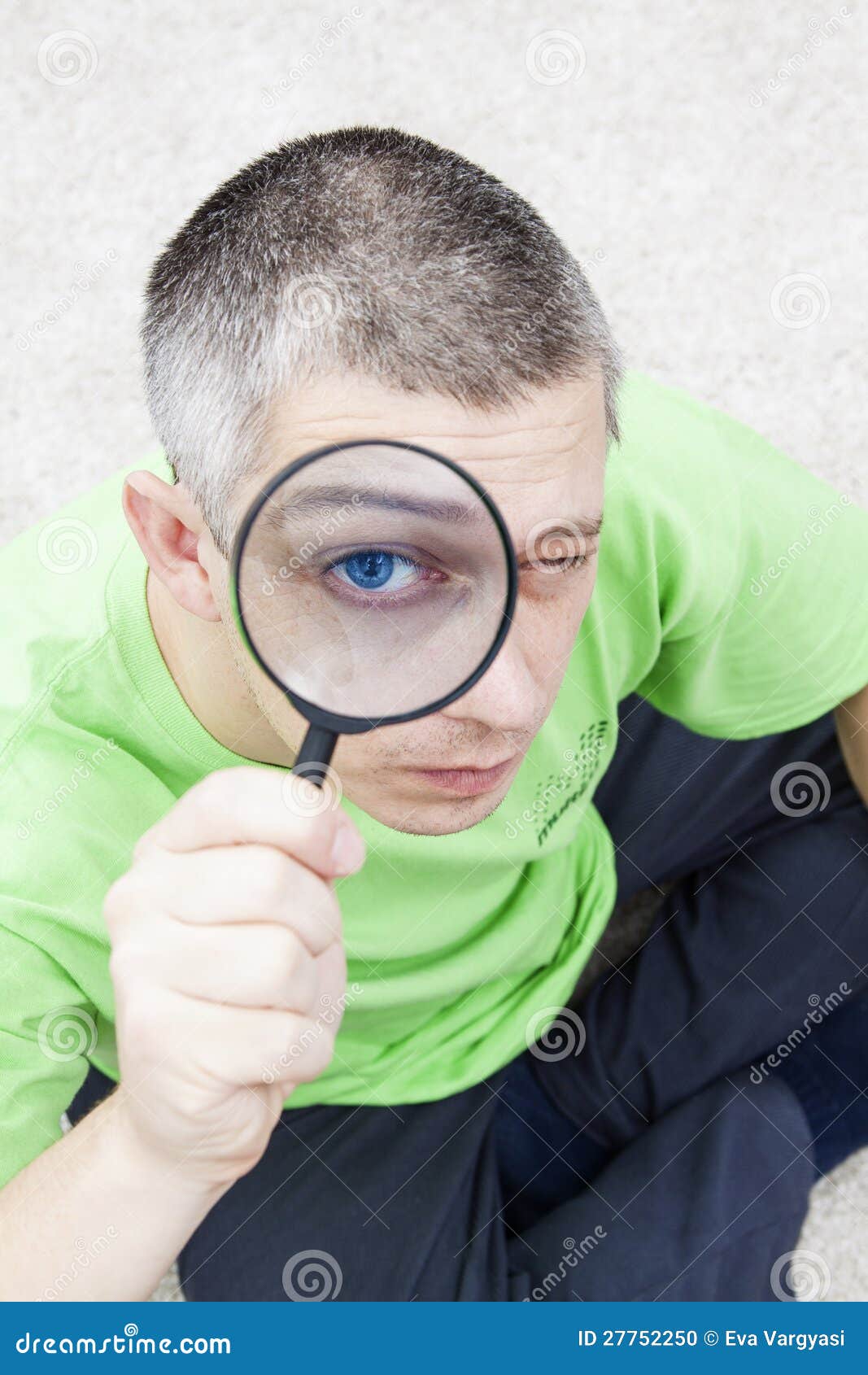 Man with magnify glass stock photo. Image of confident - 27752250