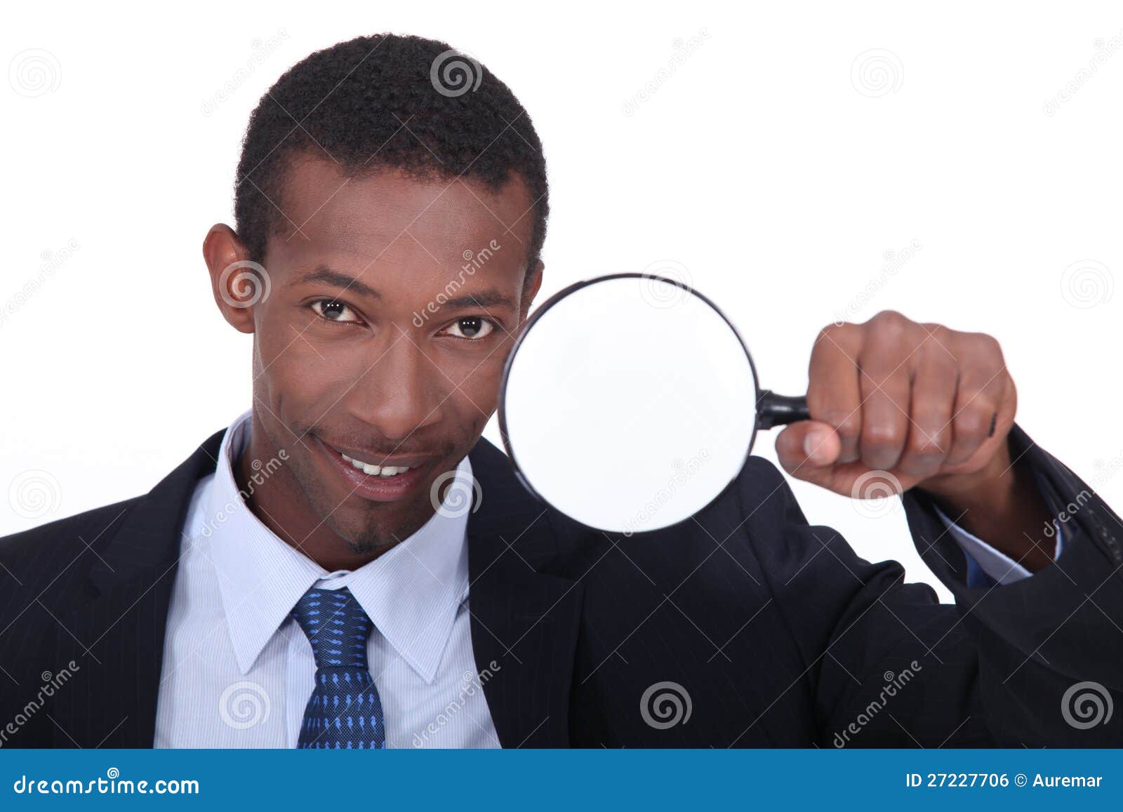 Man with magnifying glass stock photo. Image of private - 27227706