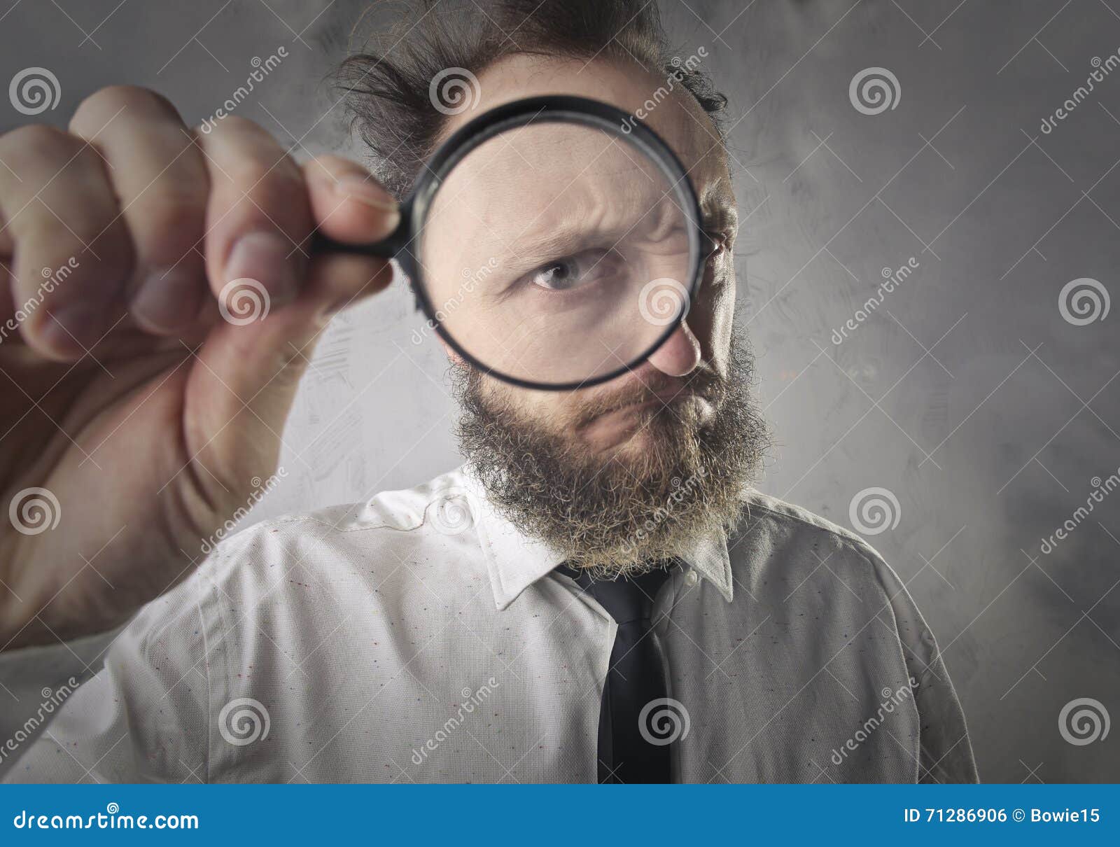 Man with magnifying glass stock photo. Image of inspection - 71286906