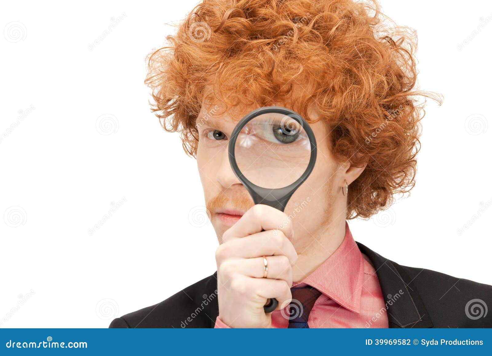 Man with magnifying glass stock photo. Image of instrument - 39969582