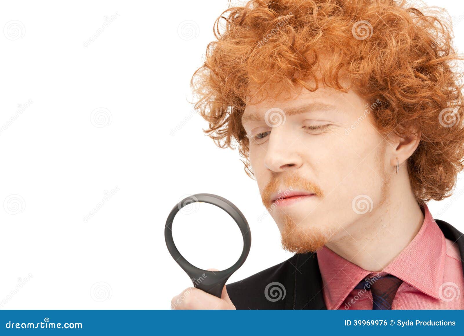 Man with magnifying glass stock photo. Image of looking - 39969976
