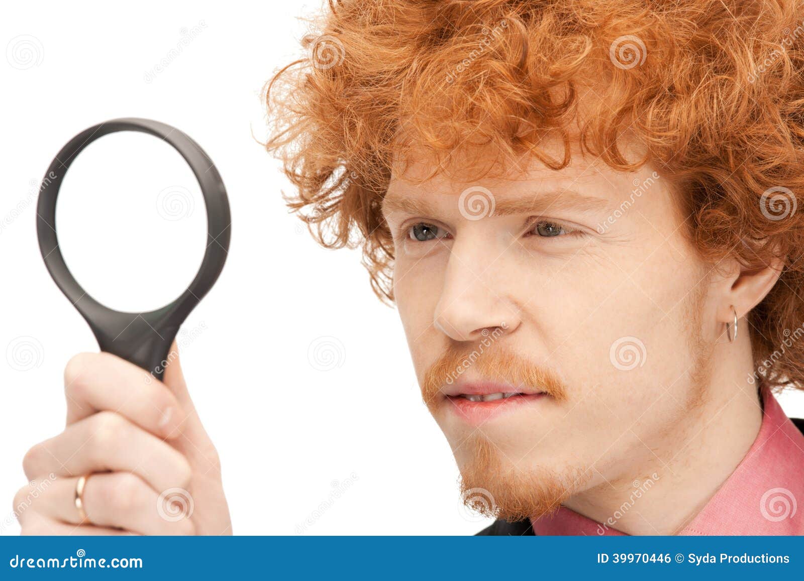 Man with magnifying glass stock photo. Image of bright - 39970446