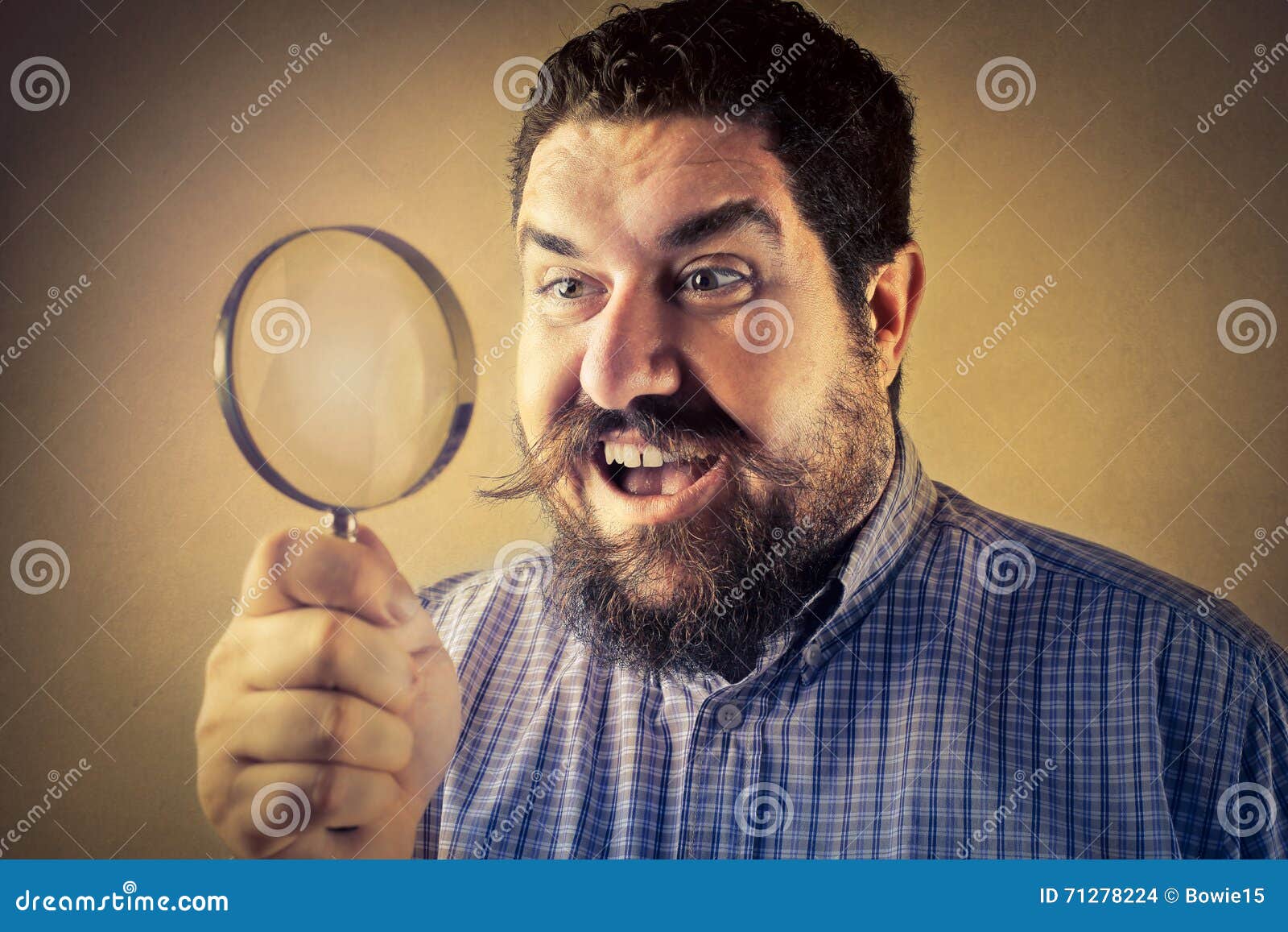 Man with magnifying glass stock photo. Image of caucasian - 71278224