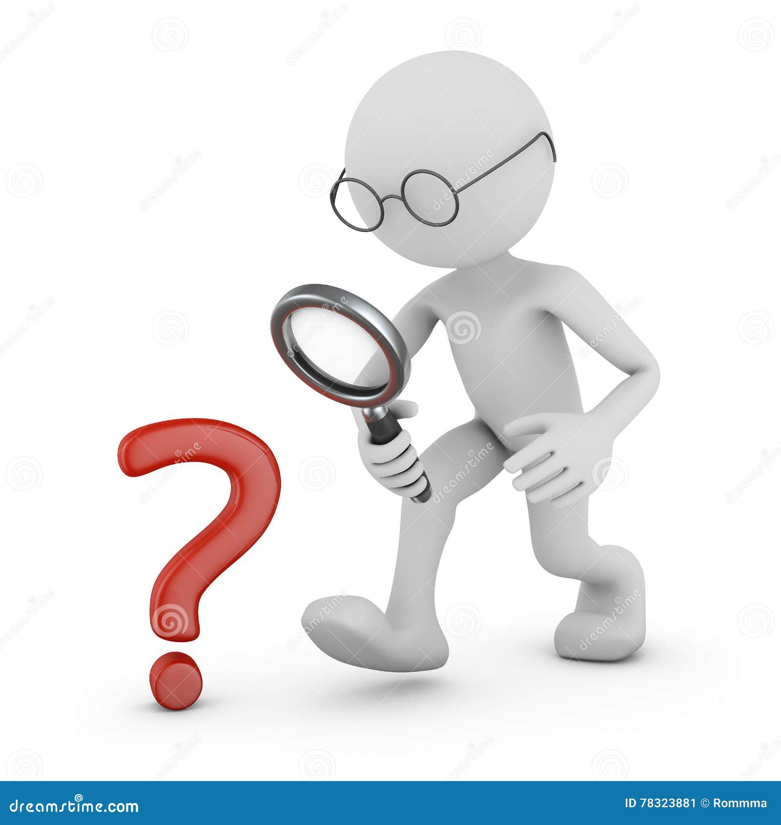 Man with a Magnifying Glass. Stock Illustration - Illustration of ...