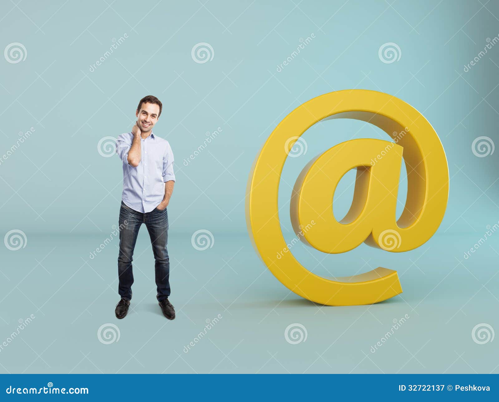 Man with mail sign stock image. Image of idea, innovation - 32722137