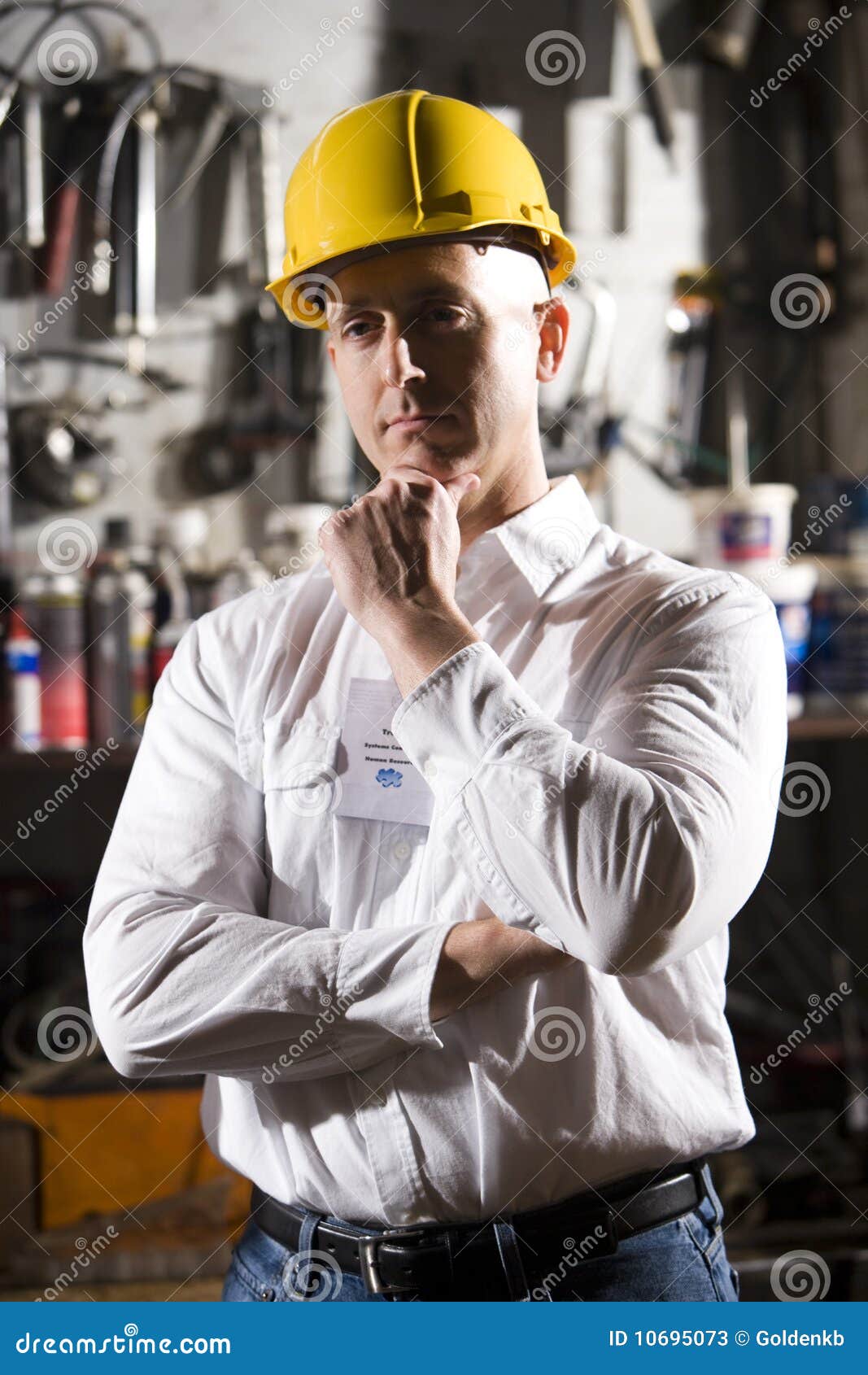 Man in maintenance room stock image. Image of clothing - 10695073
