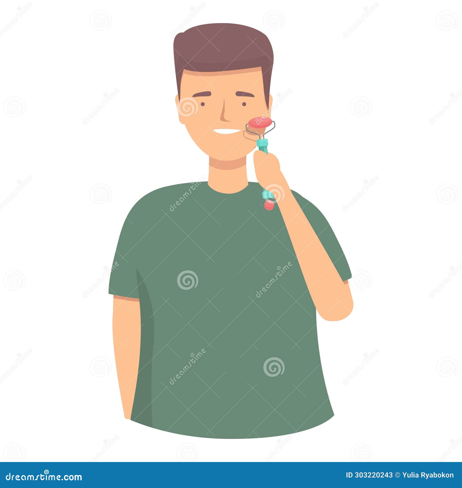 Man Make Face Massage Icon Cartoon Vector. Face Beauty Stock Vector ...