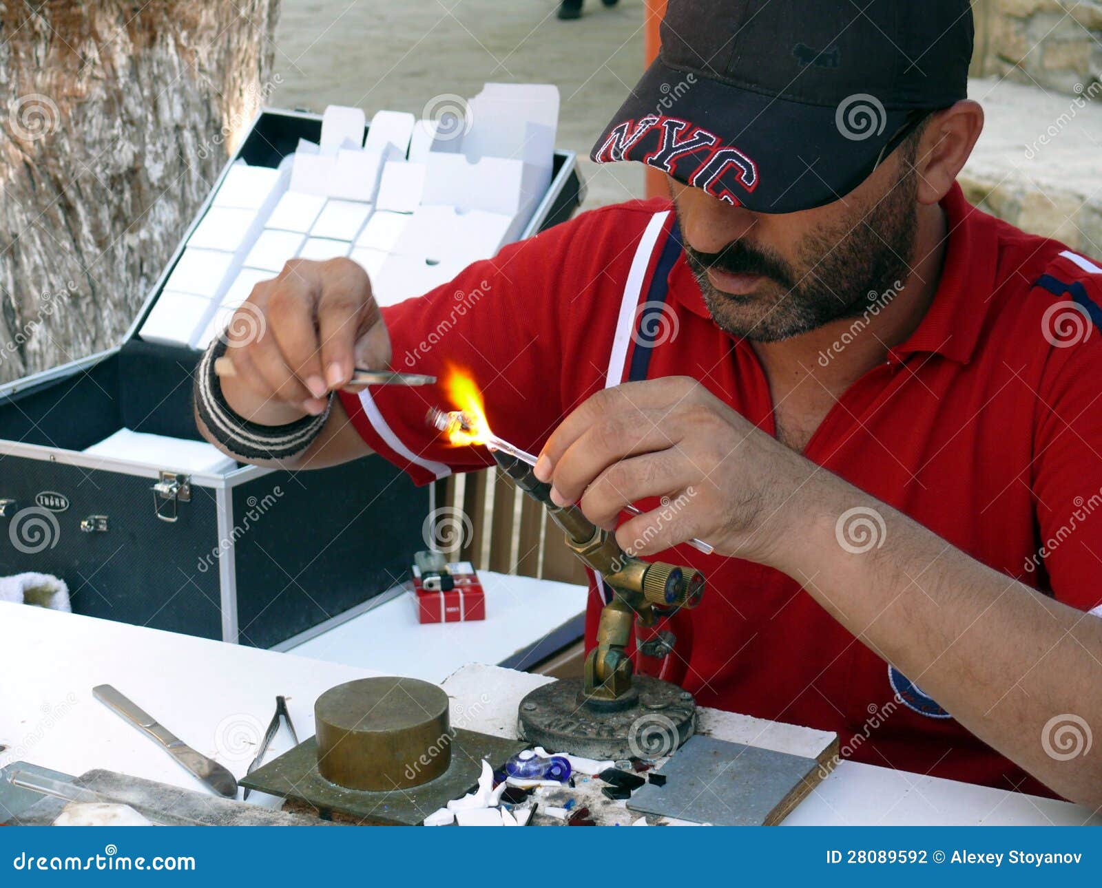 Man Make a Little Glass Toys Editorial Photography - Image of crystal ...