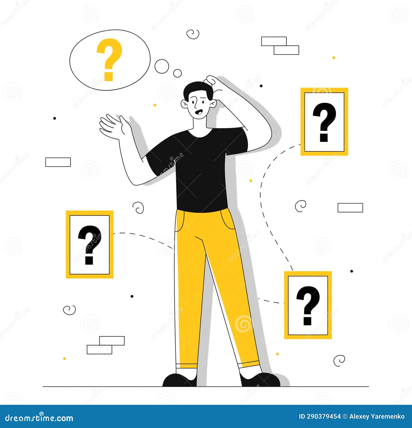 Man Makes Decision Vector Line Concept Stock Vector - Illustration of ...