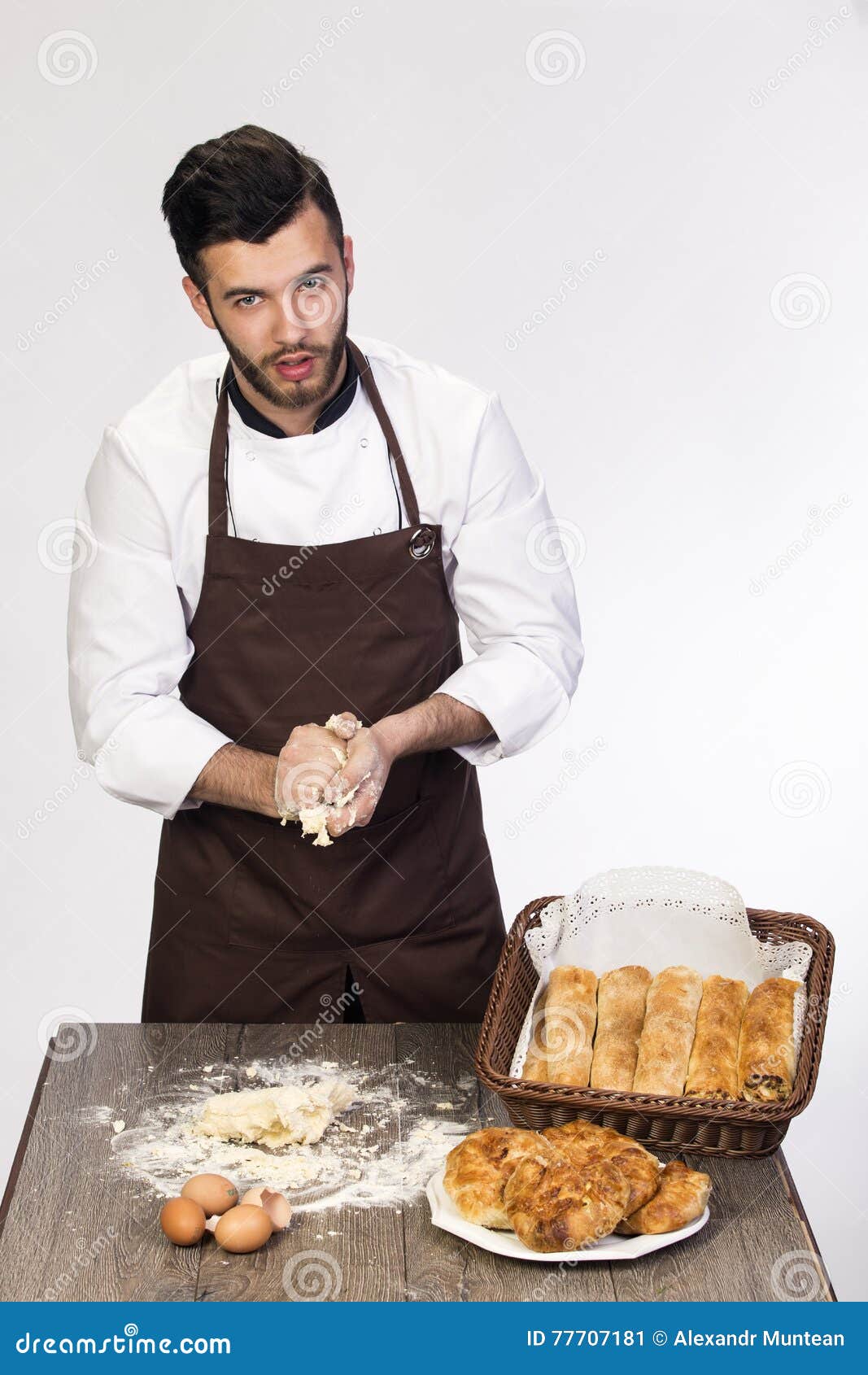 Man makes the dough stock image. Image of handmade, dough - 77707181