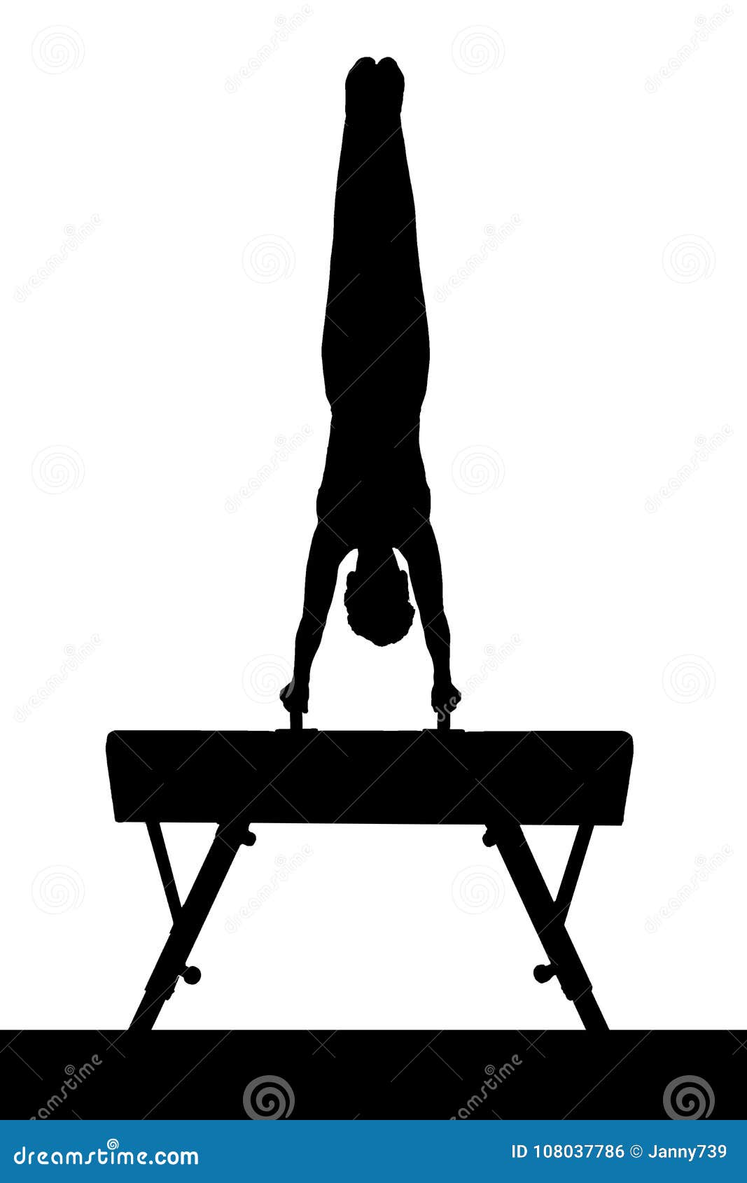 Man Handstand Silhouette For Background Vector Outline Portrait ...