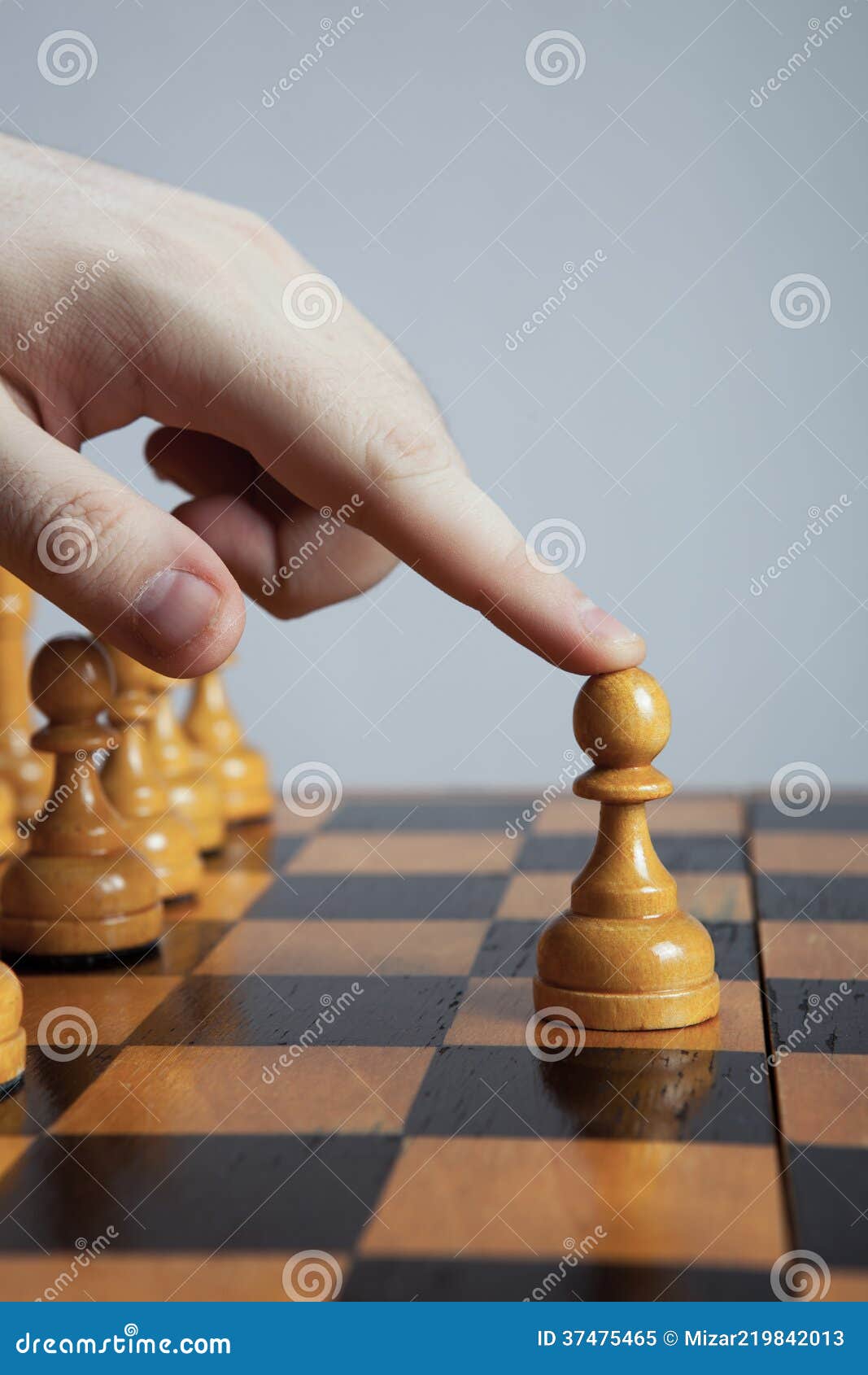 Man Makes a Move Chess Pawn Stock Image - Image of chess, competition ...