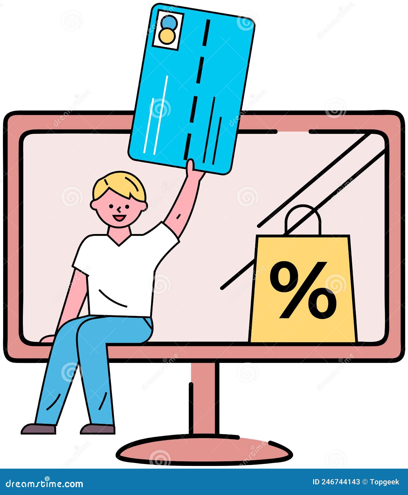 Man Makes Payment Online with Card. Application for Buying and Ordering ...