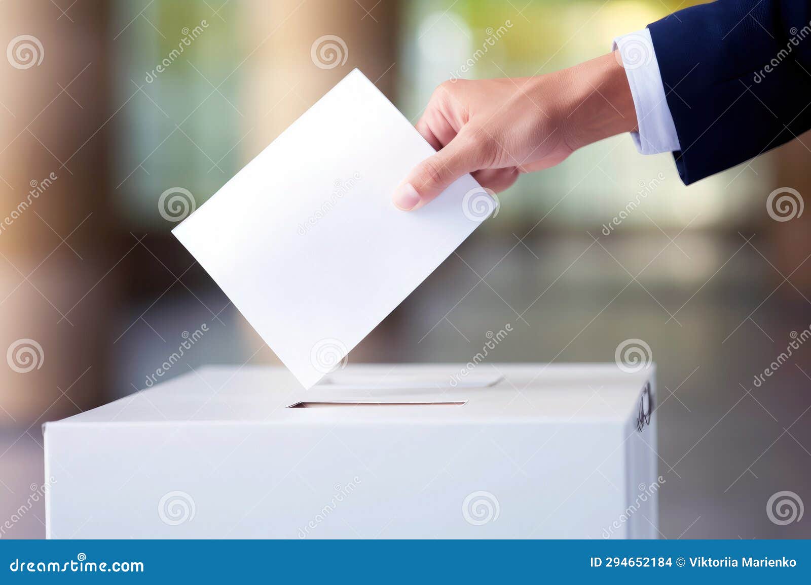 A Man Makes a Political Choice, Inserting a Ballot into the Box Stock ...