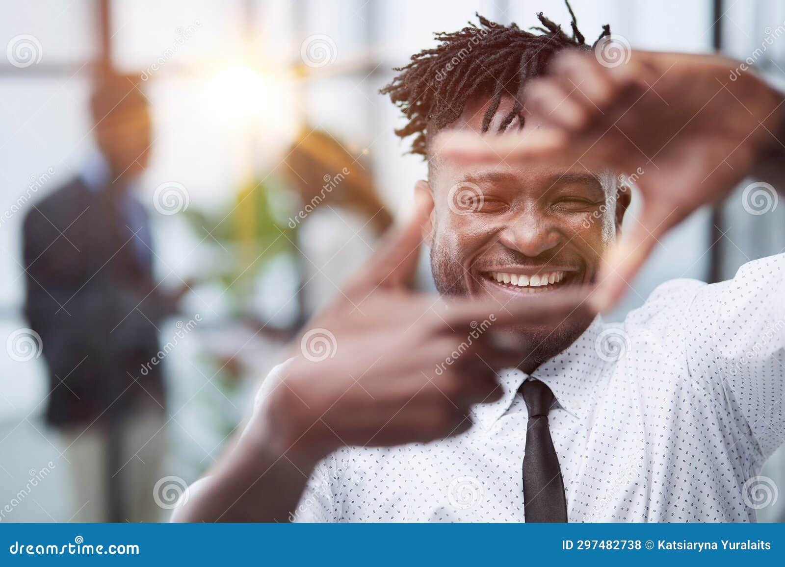 A Man Makes a Square with His Hands Stock Photo - Image of business ...