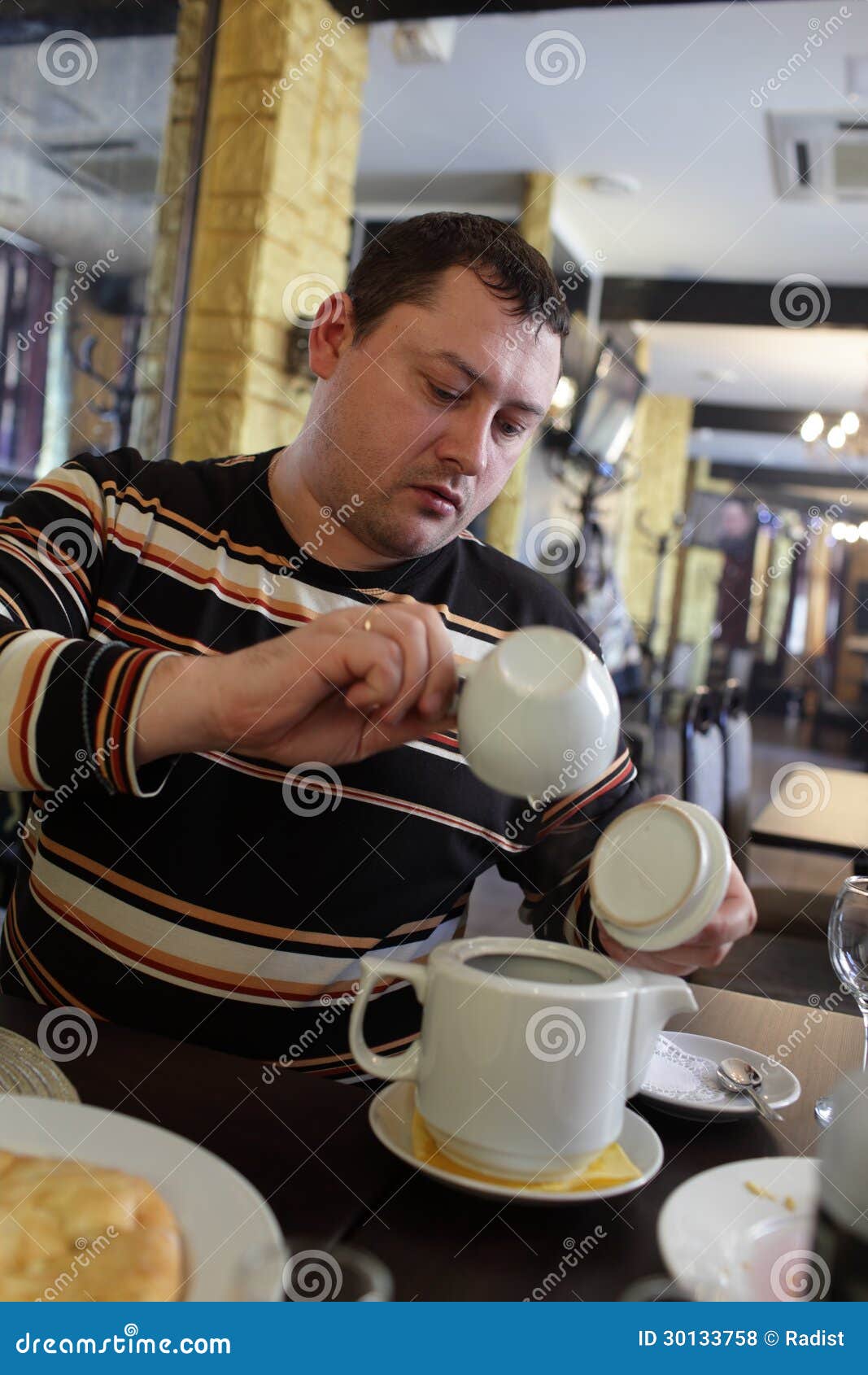 Man makes the tea stock photo. Image of restaurant, color - 30133758