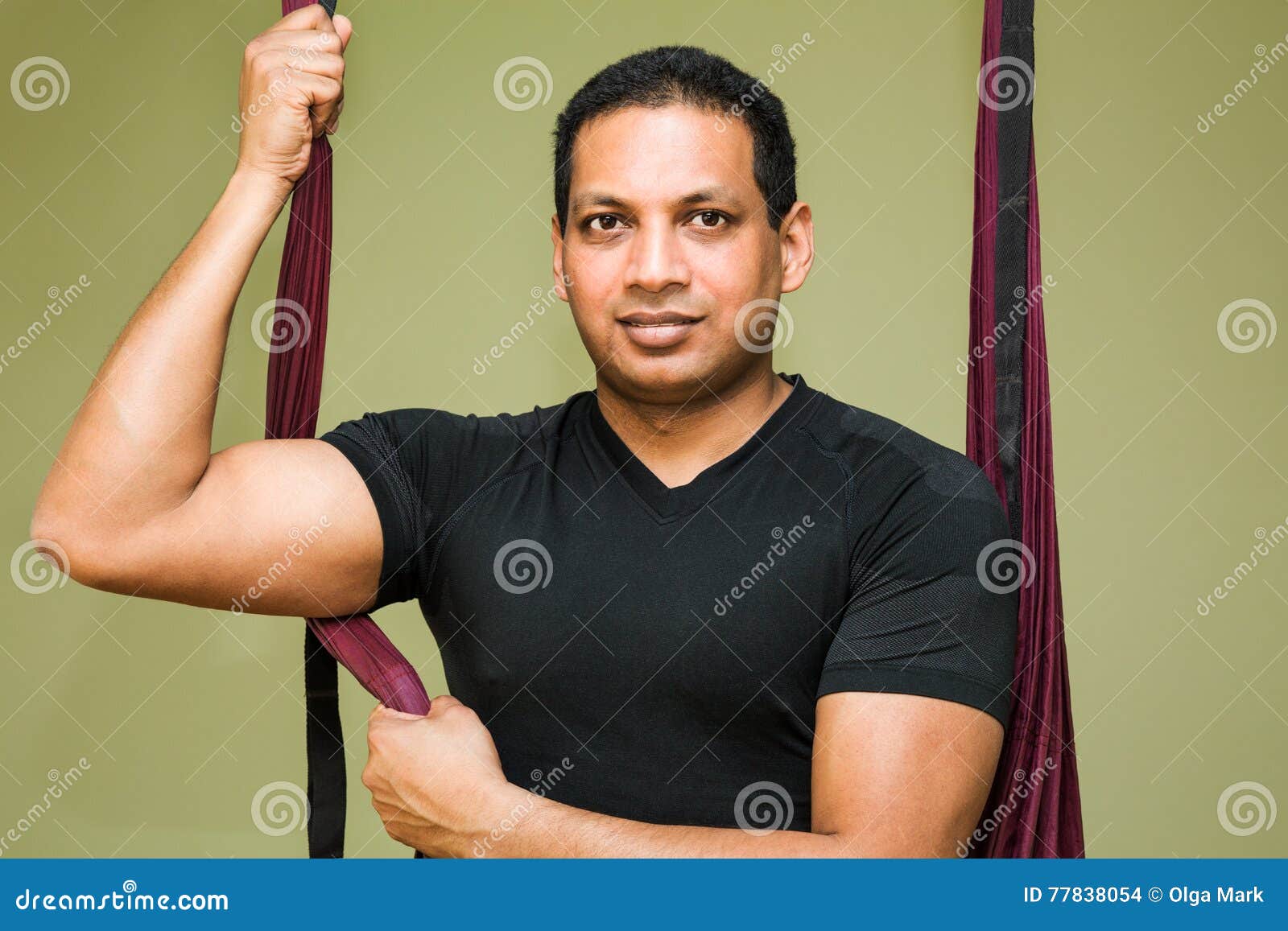 Man Making Aerial Yoga Exercises, Indoor Stock Photo - Image of male ... Man Making Aerial Yoga Exercises, Indoor Stock Photo - Image of male ...