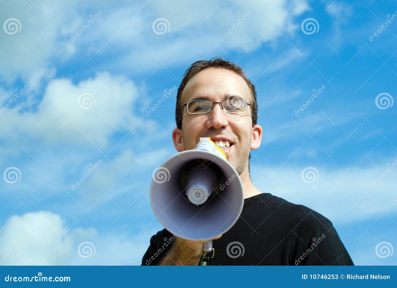 Man Making an Announcement stock image. Image of speaking - 10746253