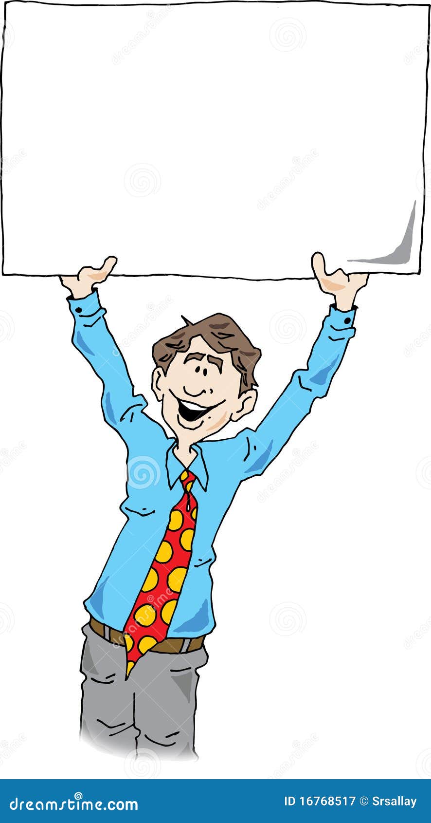 Man Making an Announcement with Blank Sign. Stock Vector - Illustration ...