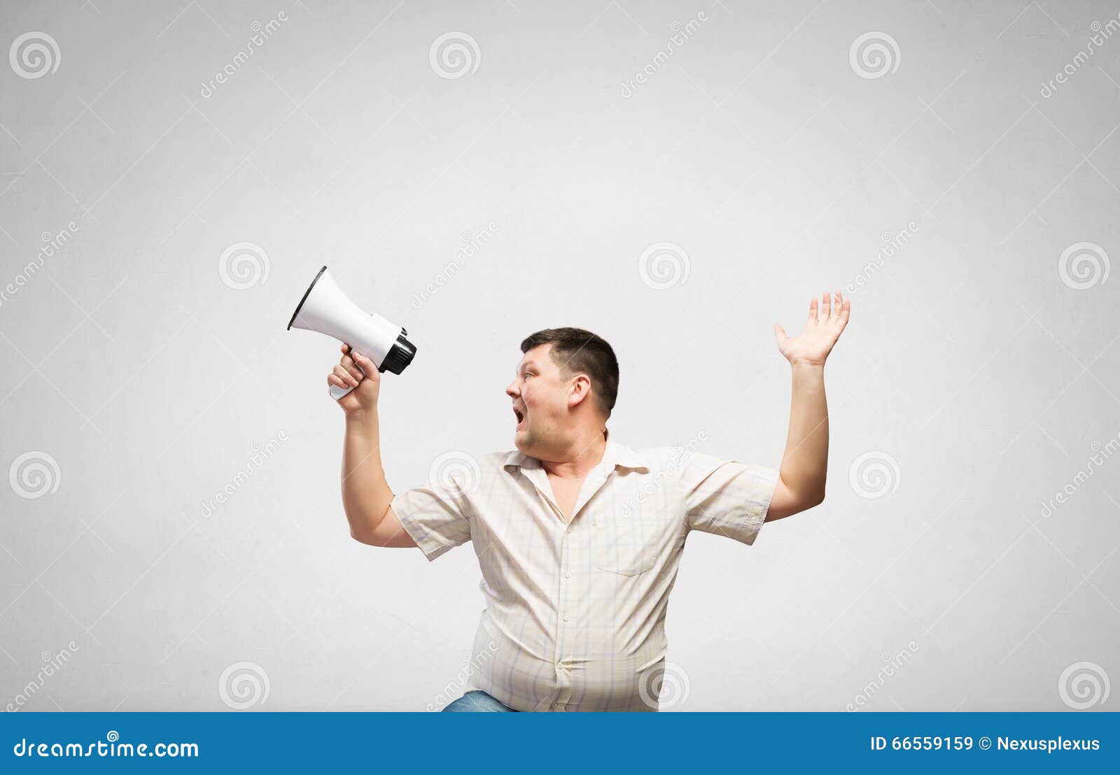 Man making announcement stock image. Image of megaphone - 66559159