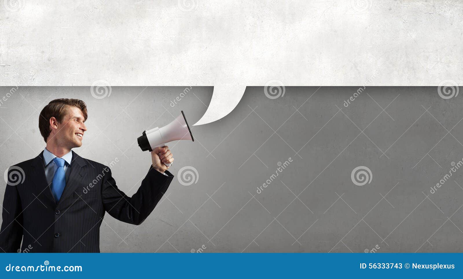 Man making announcement stock image. Image of design - 56333743