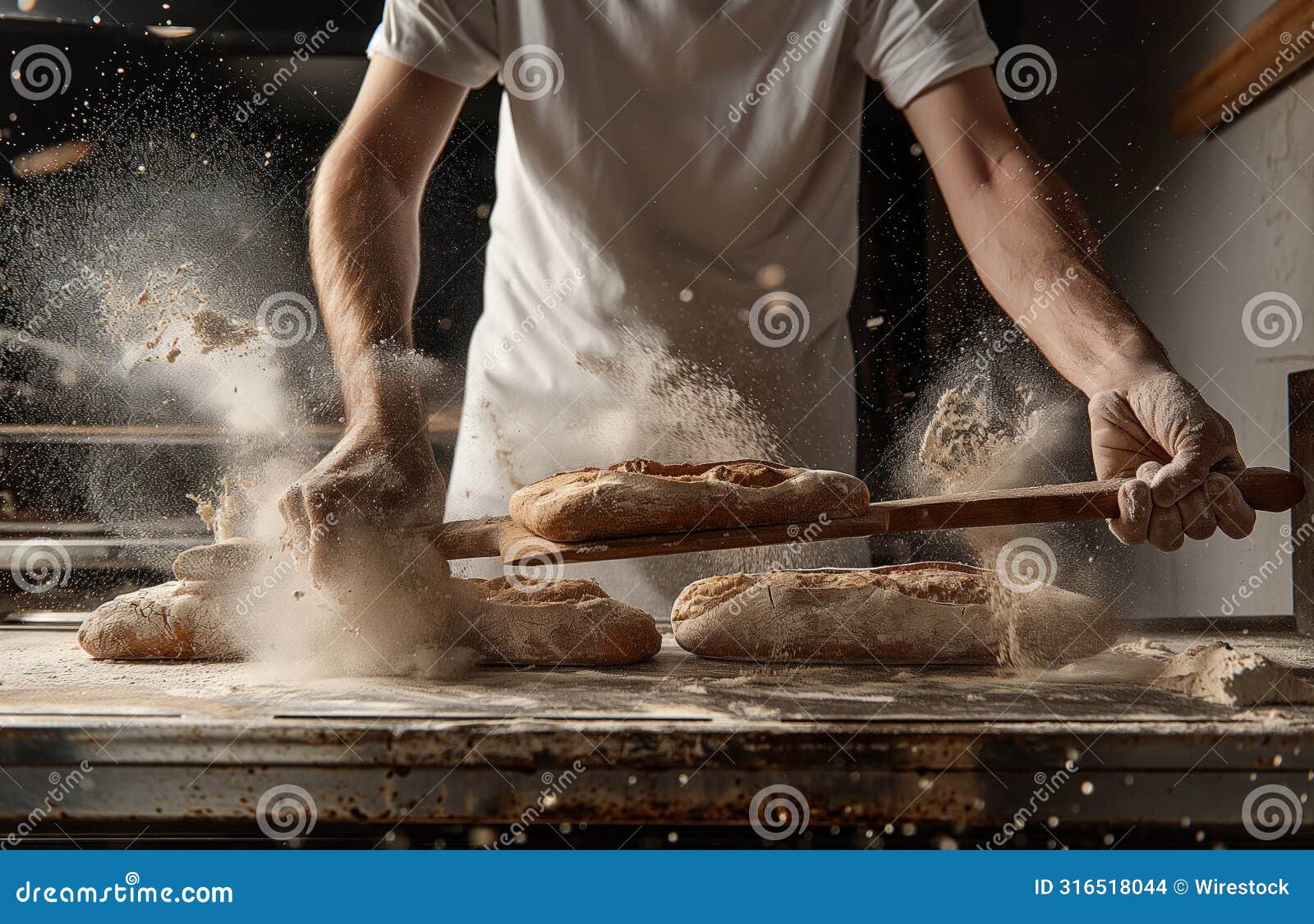 A Man is Making Bread in a Bakery Stock Illustration - Illustration of ...