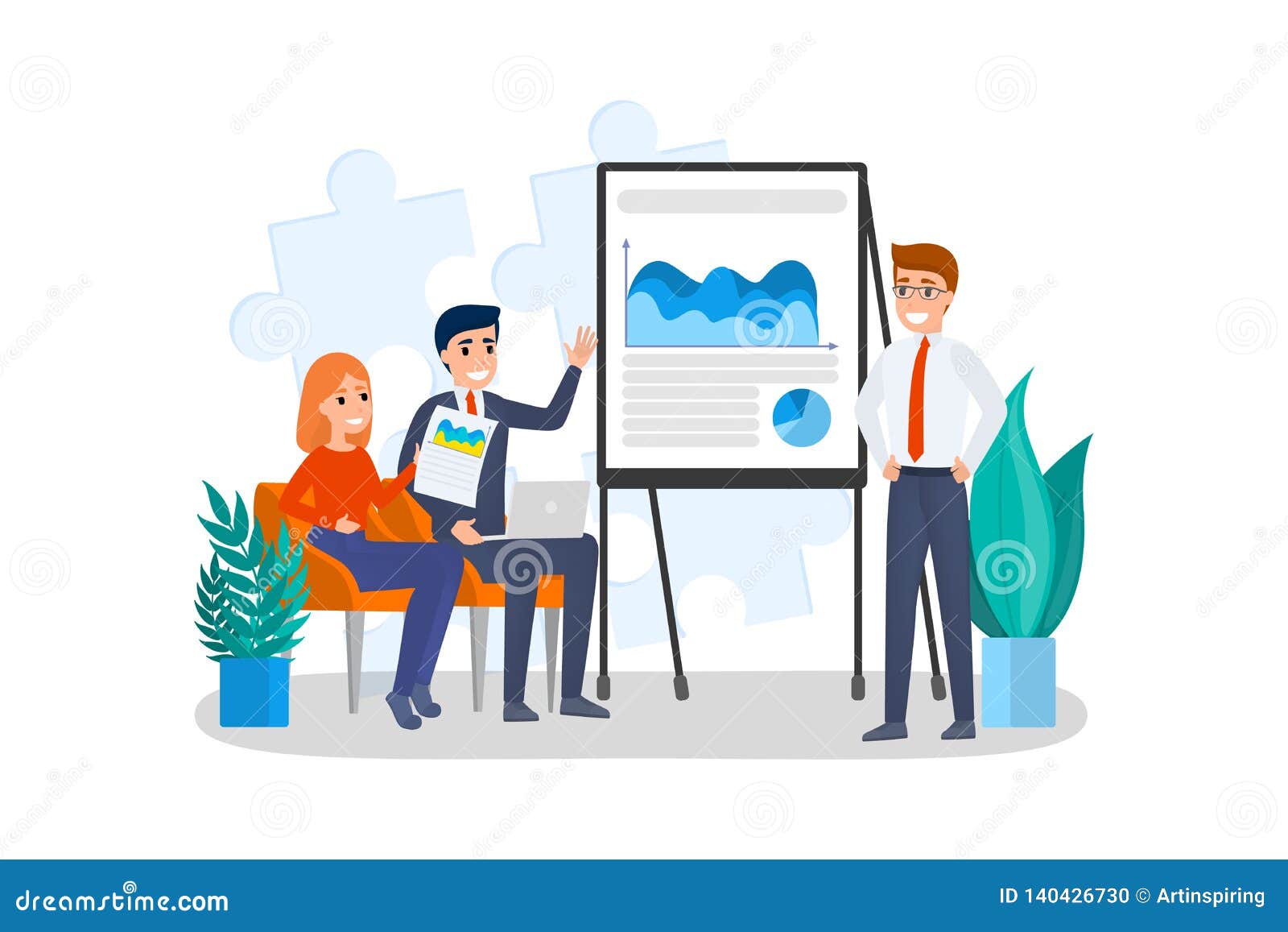 Man Making Business Presentation in Front of Group of People Stock ...