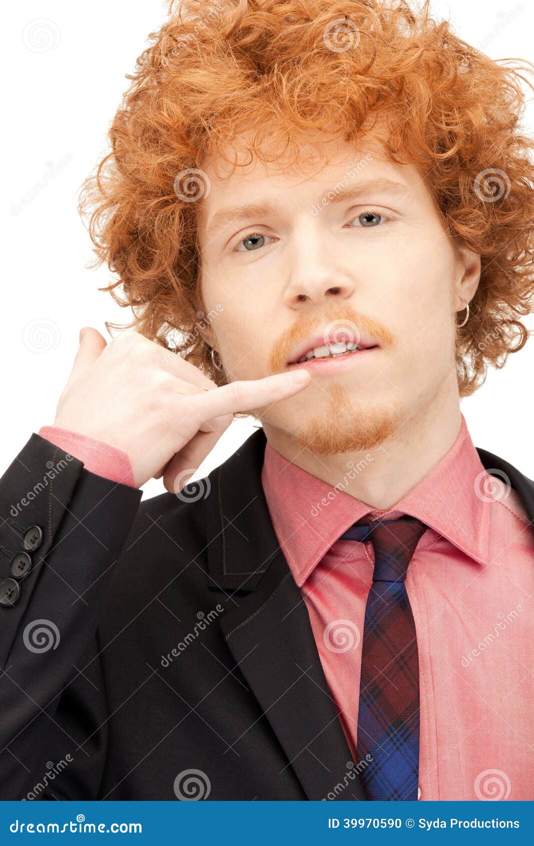 Man Making a Call Me Gesture Stock Photo - Image of human, expression ...