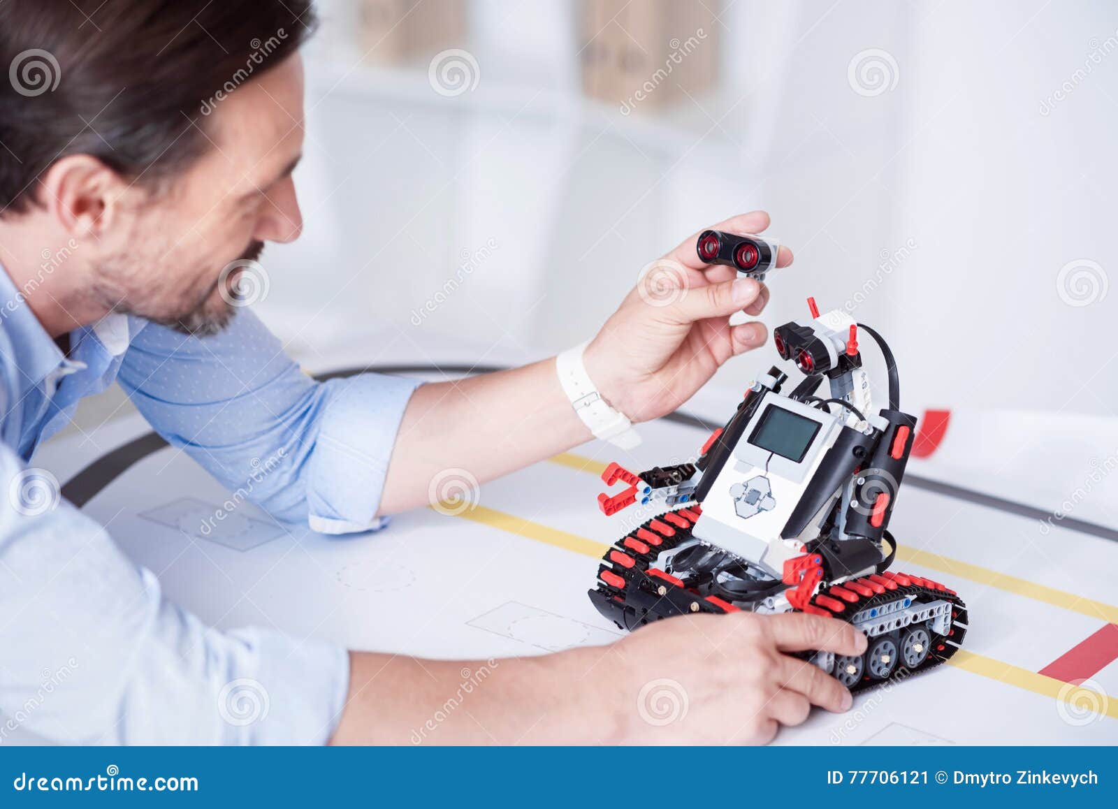Man Making Change in Construction of Machine Stock Image - Image of ...