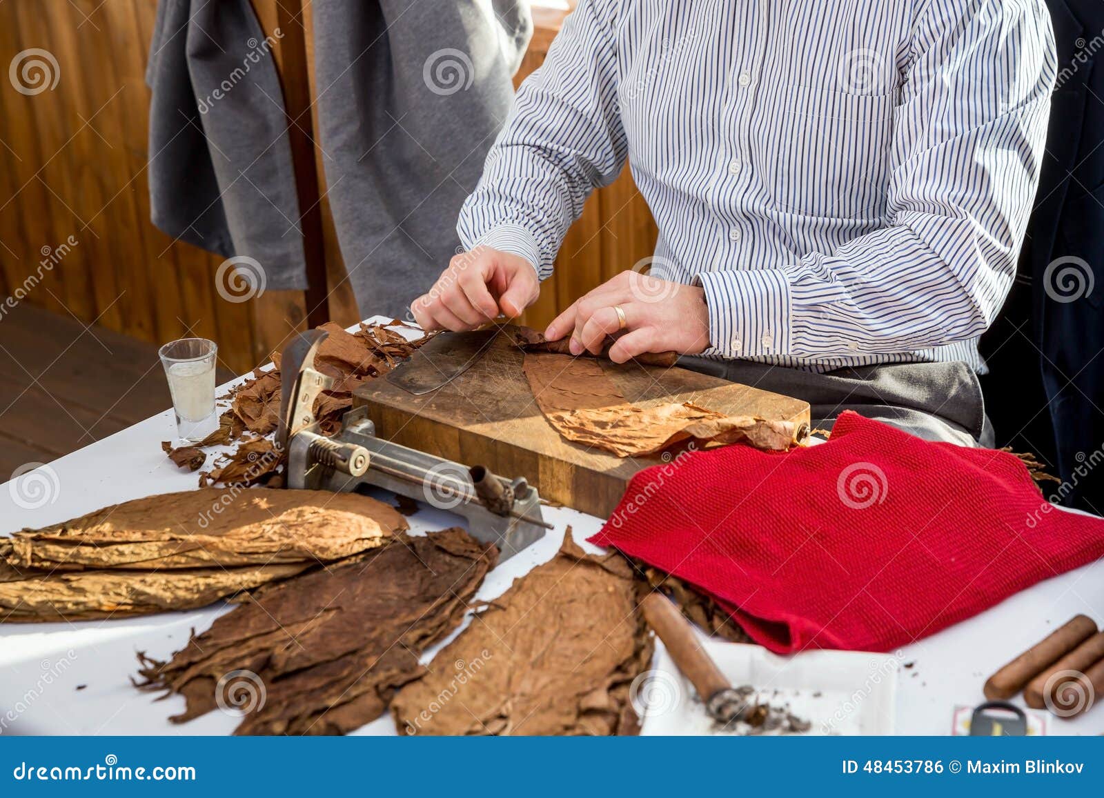 Man making cigars stock photo. Image of cutting, occupation - 48453786