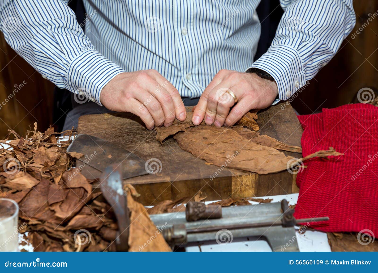 Man making cigars stock image. Image of cuban, homemade - 56560109