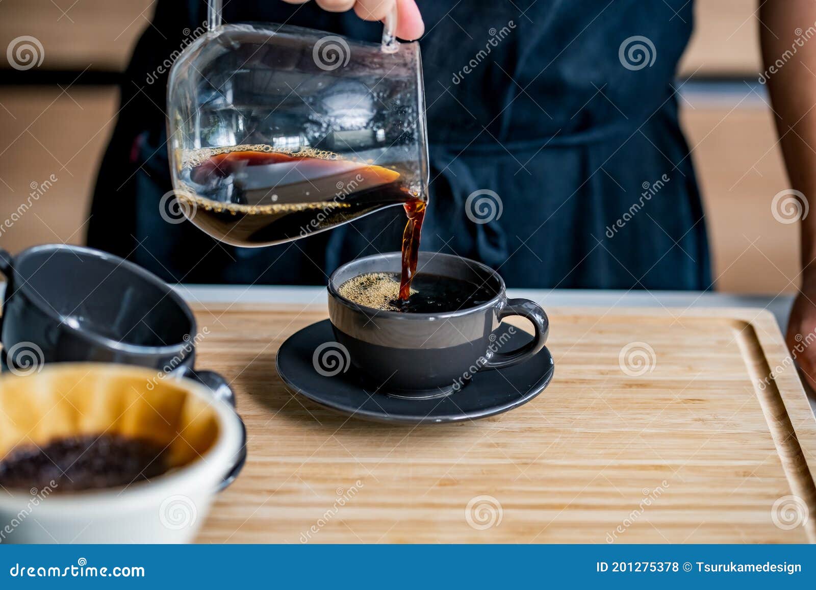 Man Making Coffee in the Kitchen. Delicious Coffee Image. Stock Photo ...