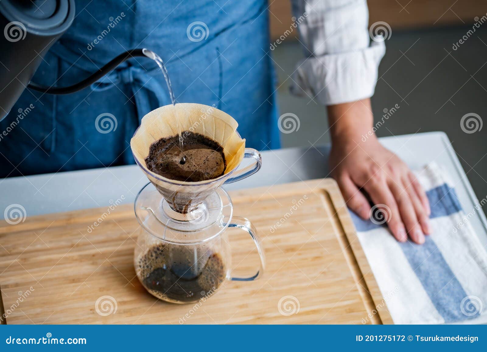 Man Making Coffee in the Kitchen. Delicious Coffee Image. Stock Photo ...