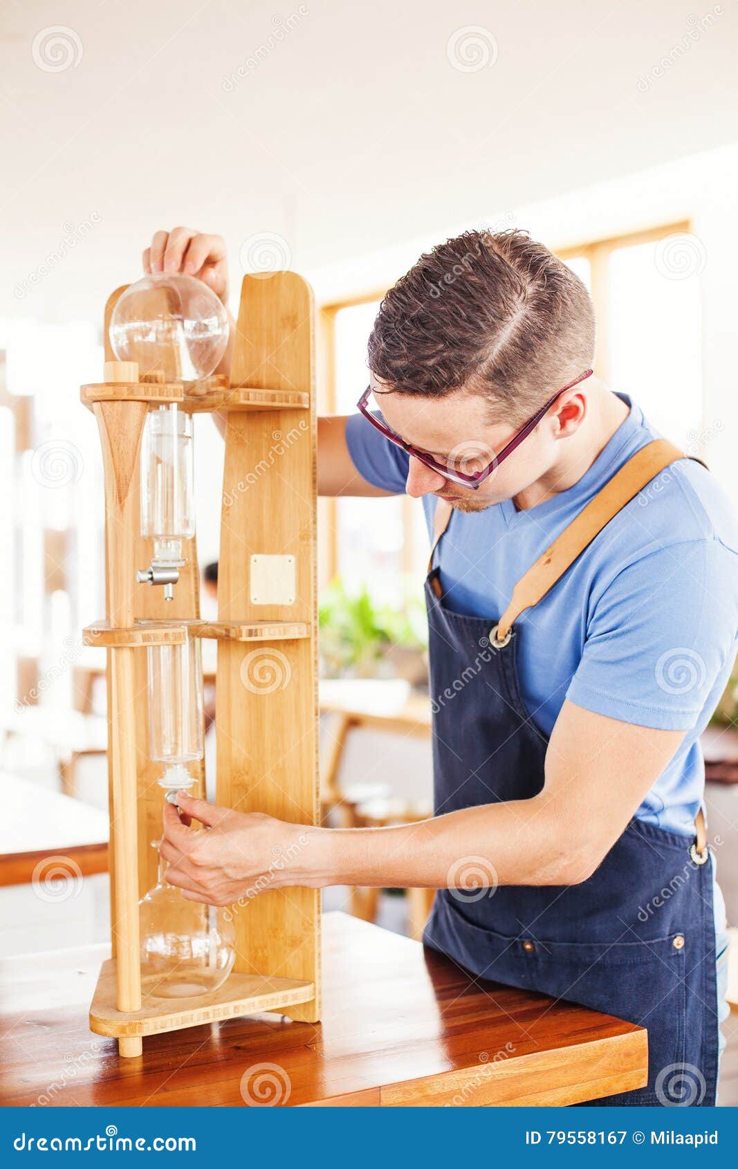 Man Making Cold Brew Coffee Stock Image - Image of beverage ...