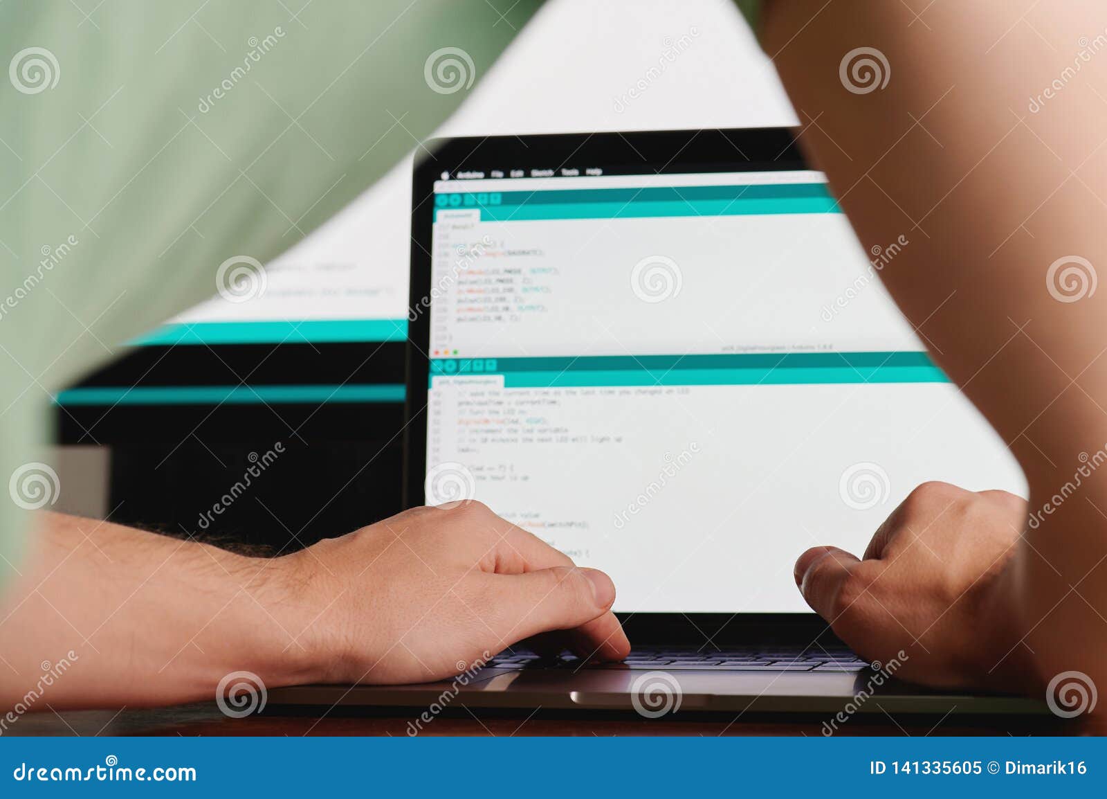 Man making computer code stock image. Image of engineer - 141335605