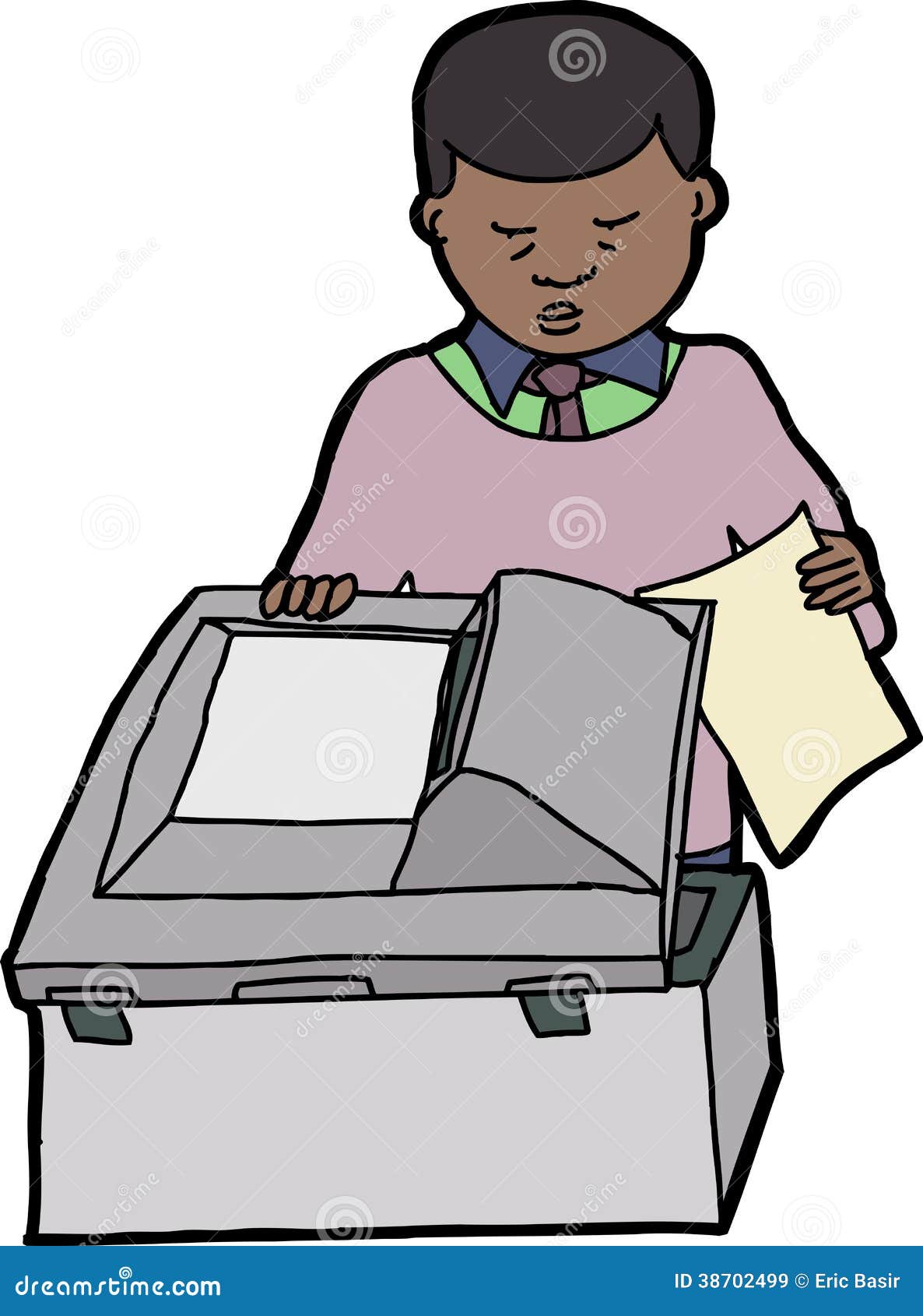 Man Making Copies stock illustration. Illustration of freehand - 38702499