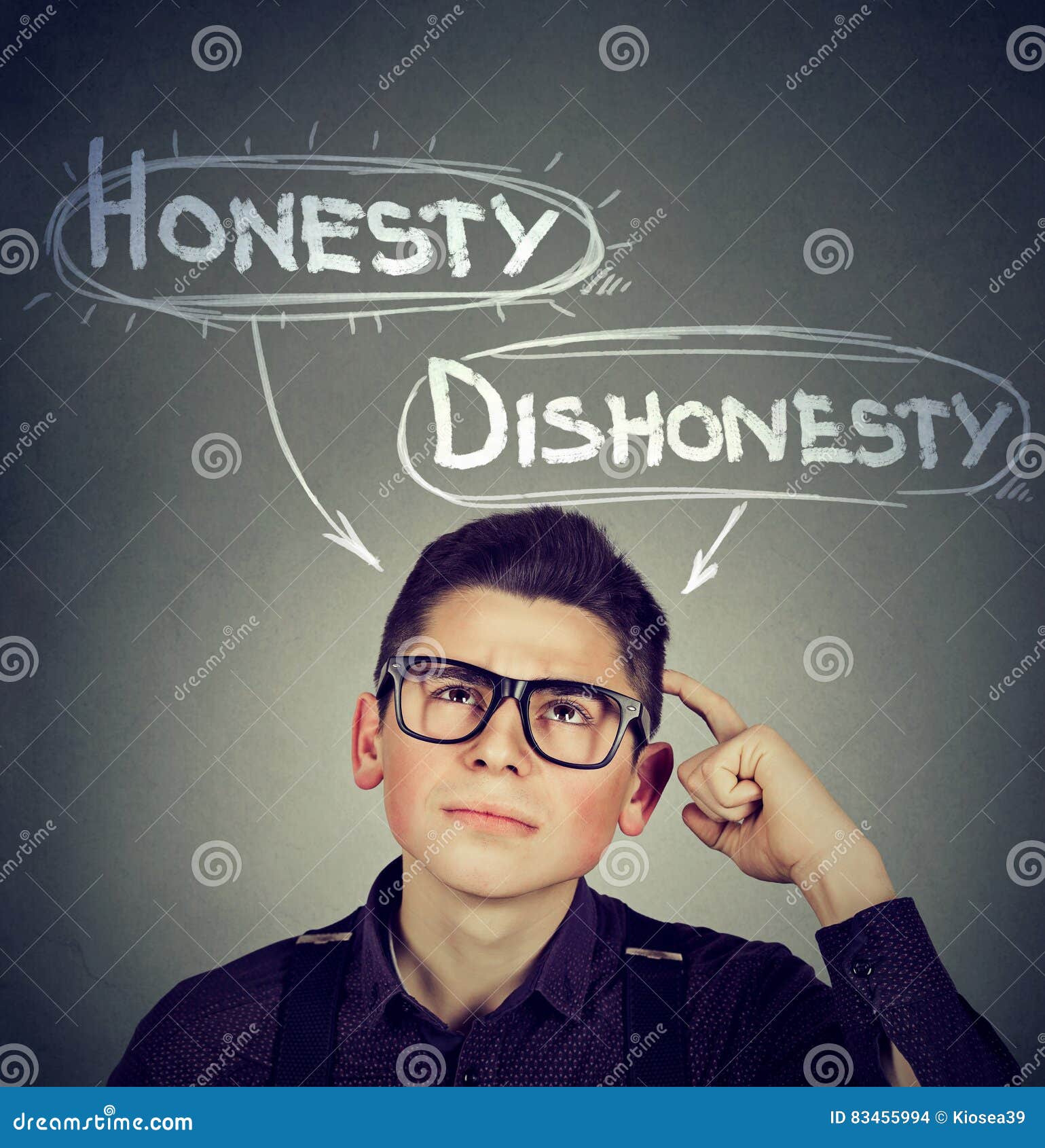 Man Making a Decision Honesty Vs Dishonesty Stock Photo - Image of ...