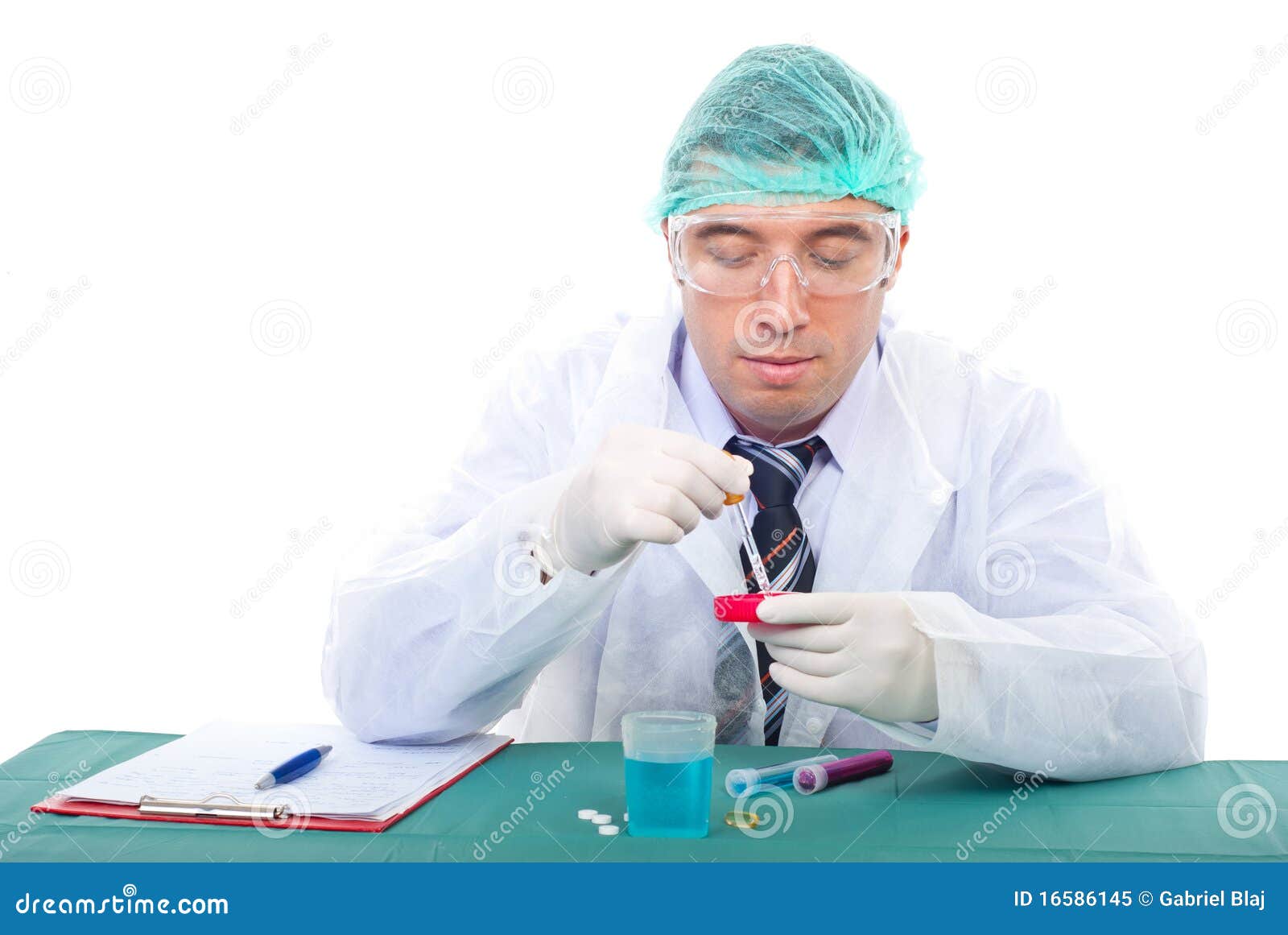 Man Making Experiments in Laboratory Stock Image - Image of experiment ...