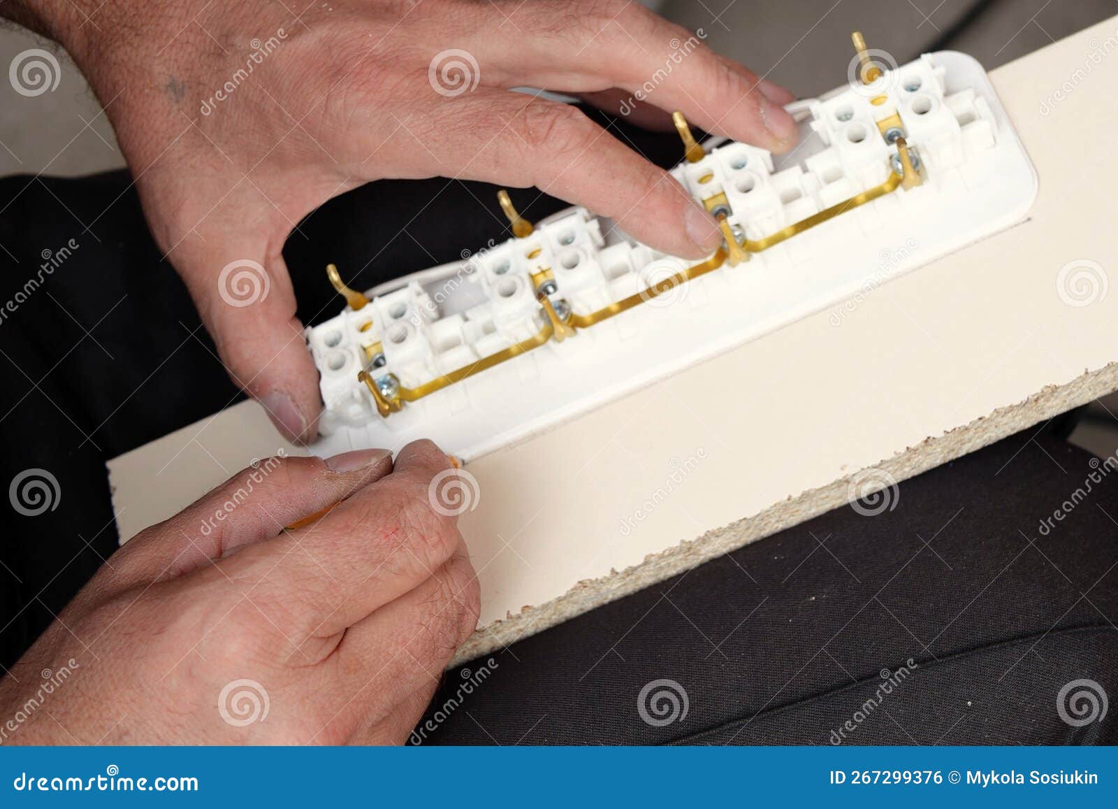 Man Making an Extension Cord Socket Outdoor Stock Photo - Image of ...