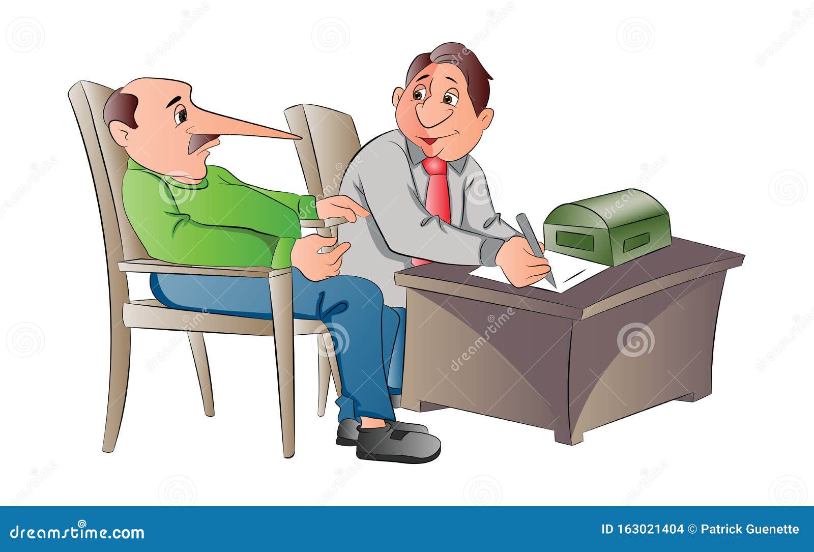 Man Making a False Statement, Illustration Stock Vector - Illustration ...