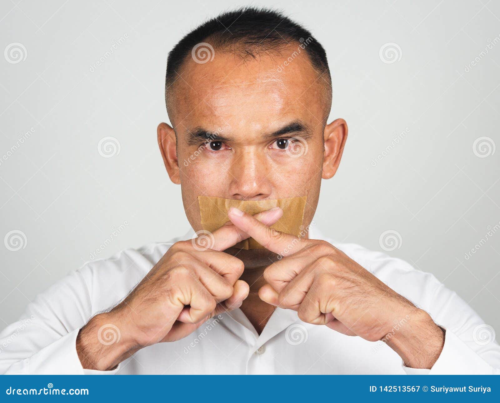 The Man Making Finger on Lips Silence Gesture, Pst, Shh Stock Image ...