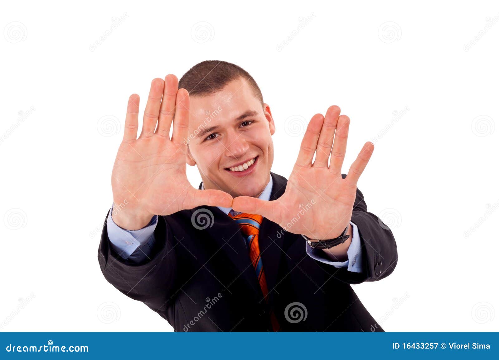 Man Making a Frame with His Hands Stock Image - Image of caucasian ...
