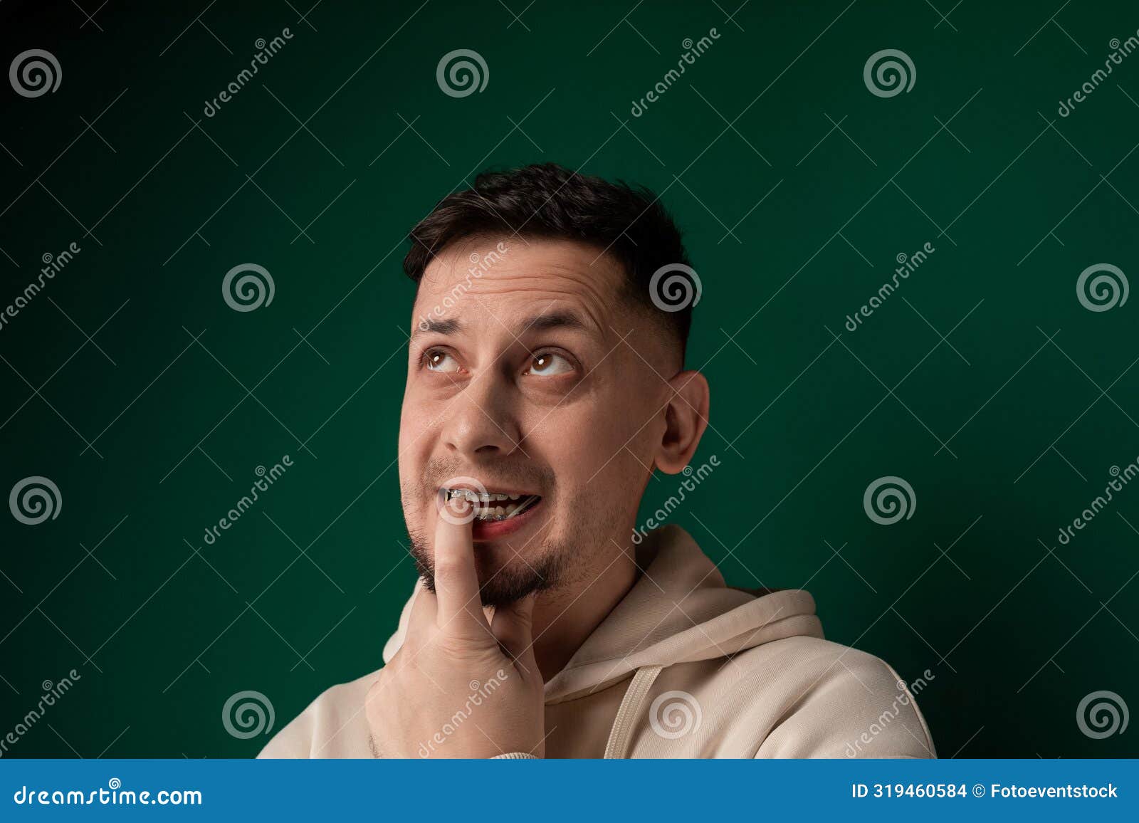 Man Making Funny Face with Finger Stock Photo - Image of humor, finger ...